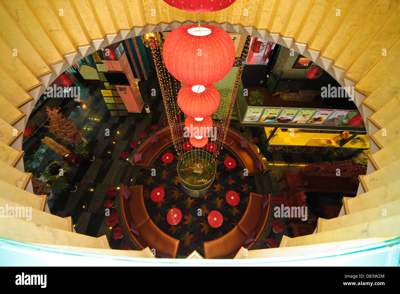 A restaurant interior decorations with lantern Stock Photo - Alamy