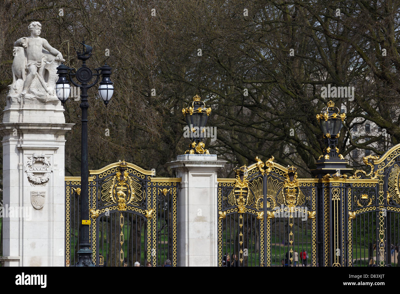 Green park metallic gate and fence in London, United kingdom Stock ...