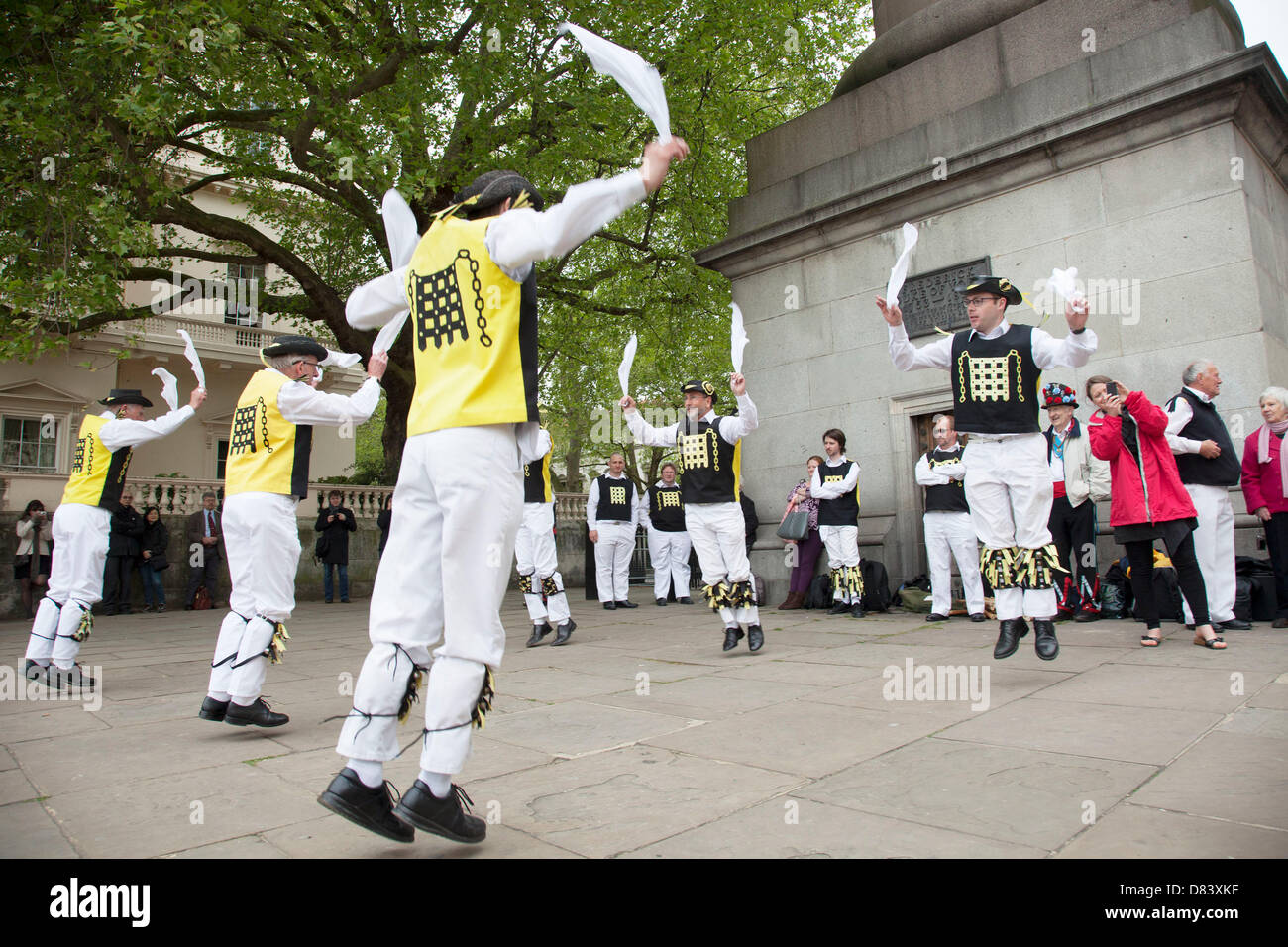 Morris dancers day of dance in London. The Westminster Morris Men ...