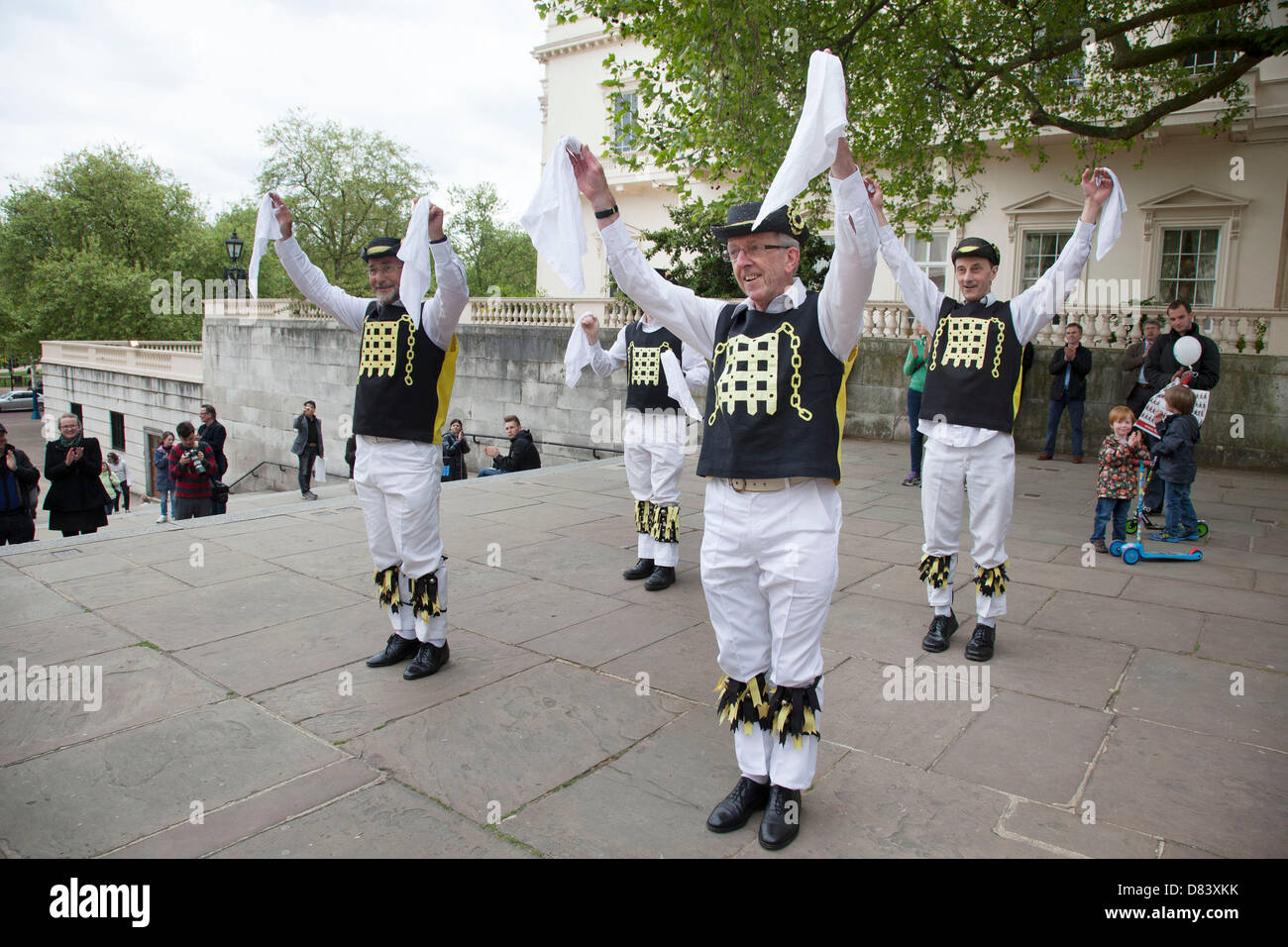 Morris dancers day of dance in London. The Westminster Morris Men ...