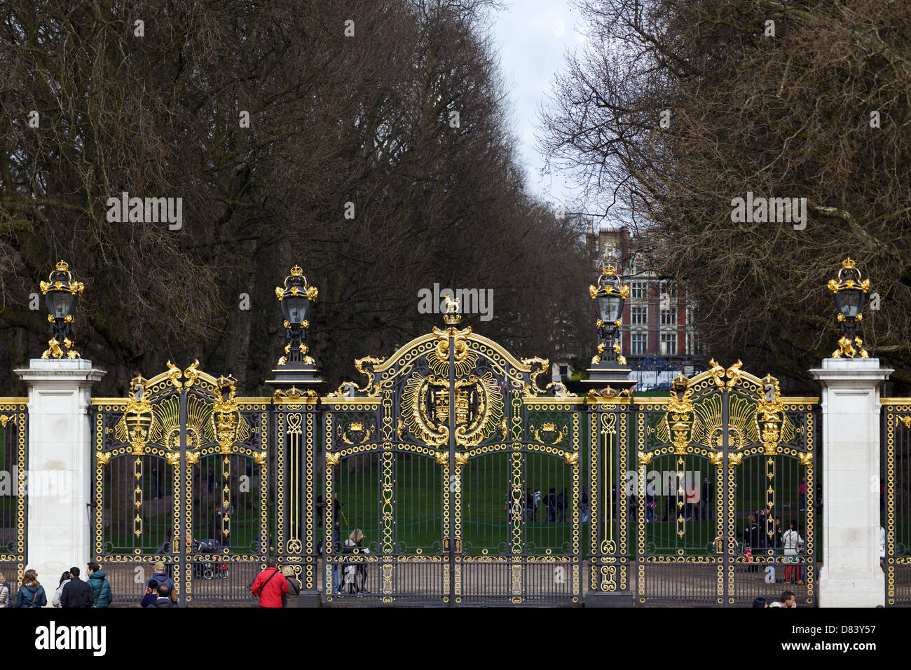 Green park metallic gate and fence in London, United kingdom Stock ...