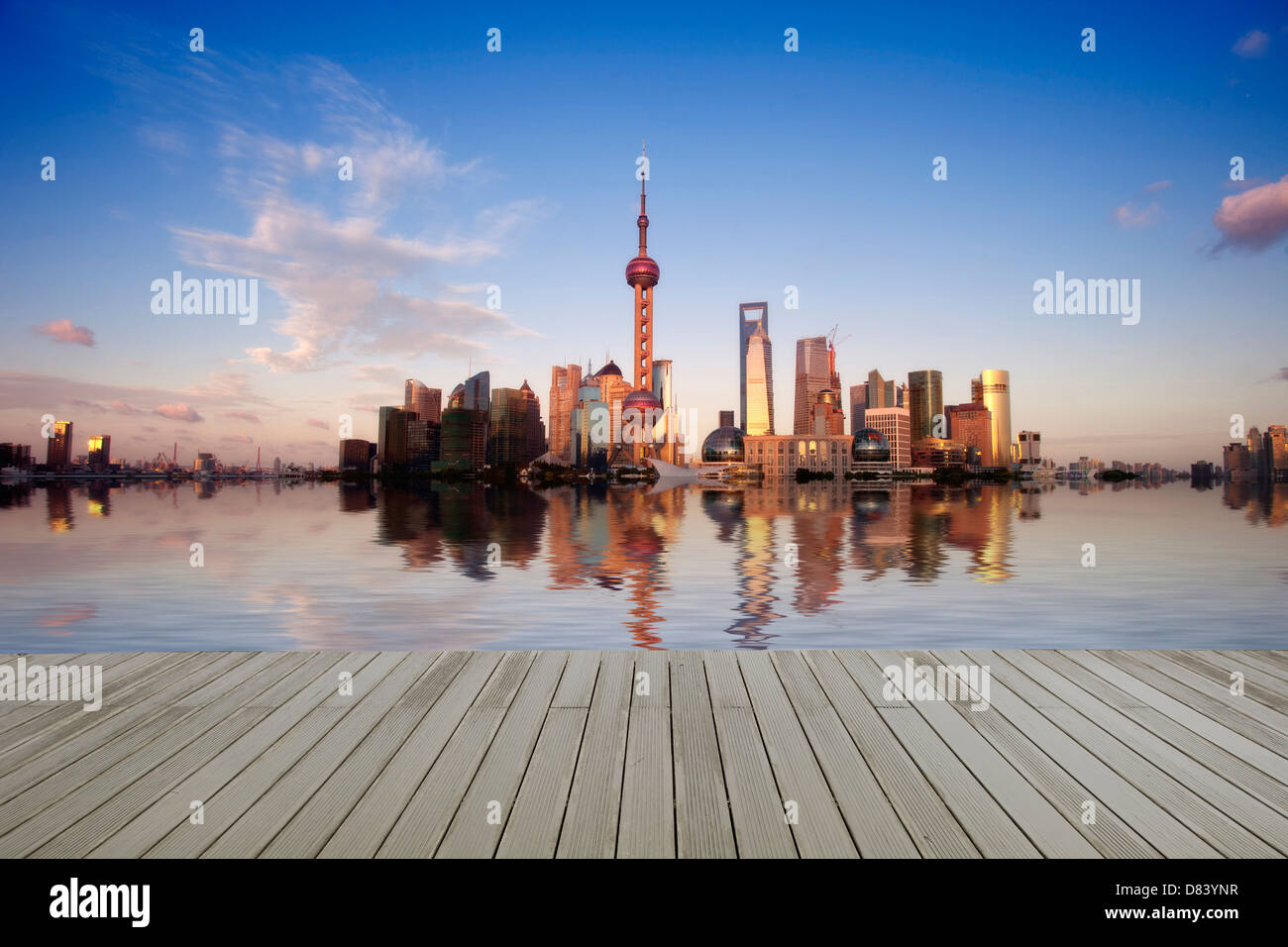 reflection of lujiazui in the huangpu river ,shanghai,china Stock Photo ...