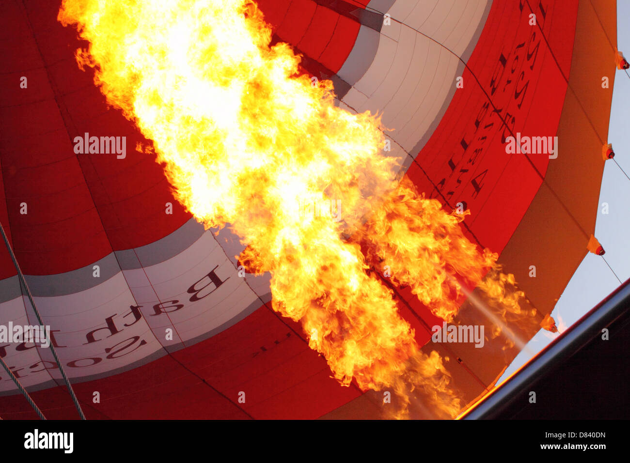 Hot air balloon gas burners Stock Photo - Alamy