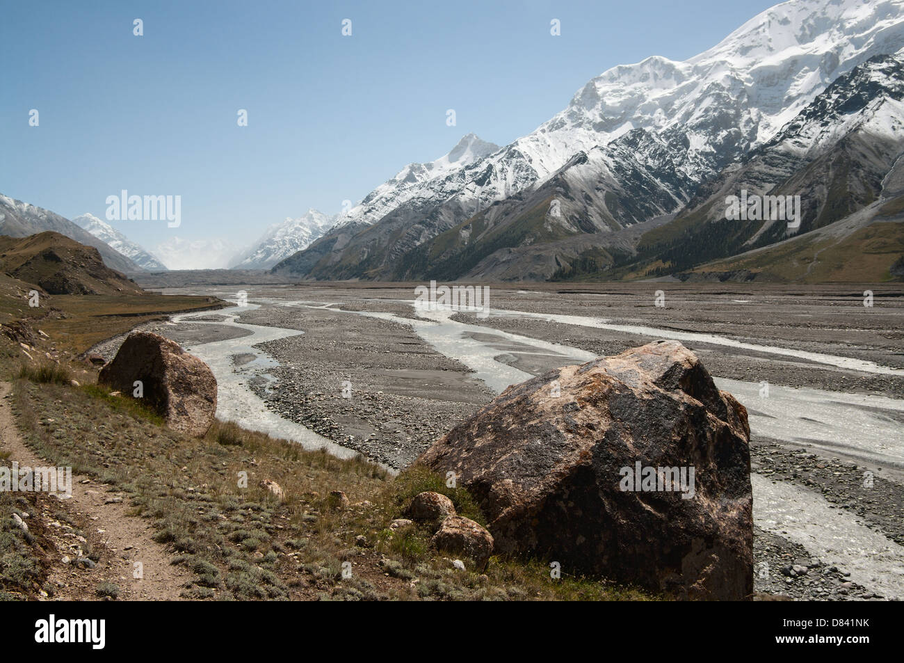 Inilchek source of the river from the glacier Stock Photo - Alamy