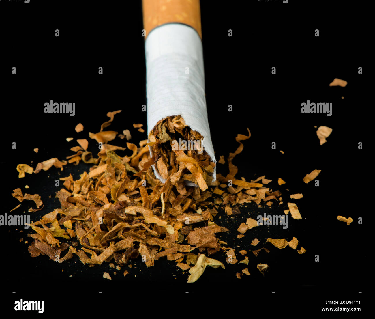 Crumpled cigarette and tabac Stock Photo - Alamy