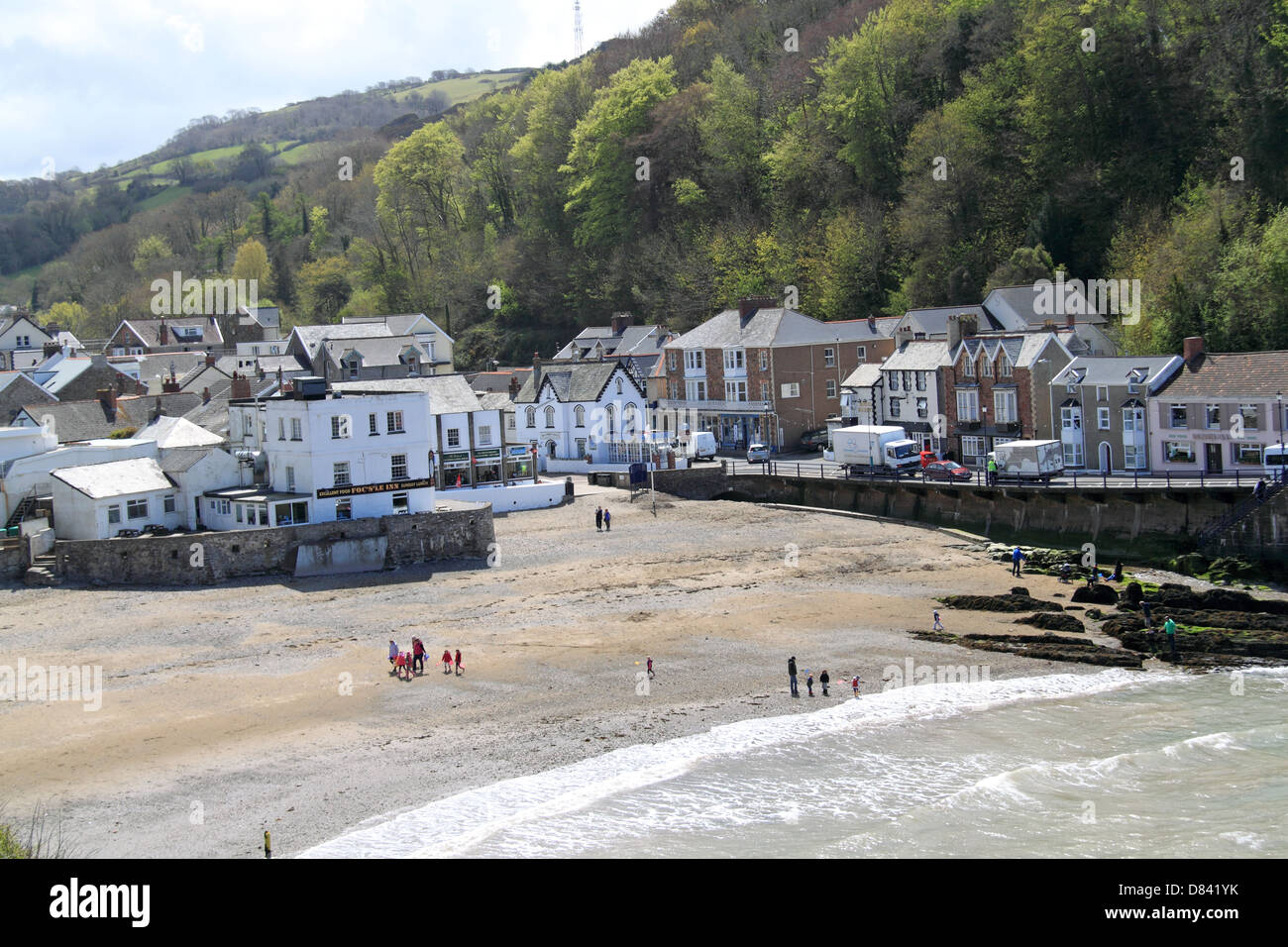 Fo'c's'le Inn Hotel on Combe Martin beach, Ilfracombe, Devon, England ...