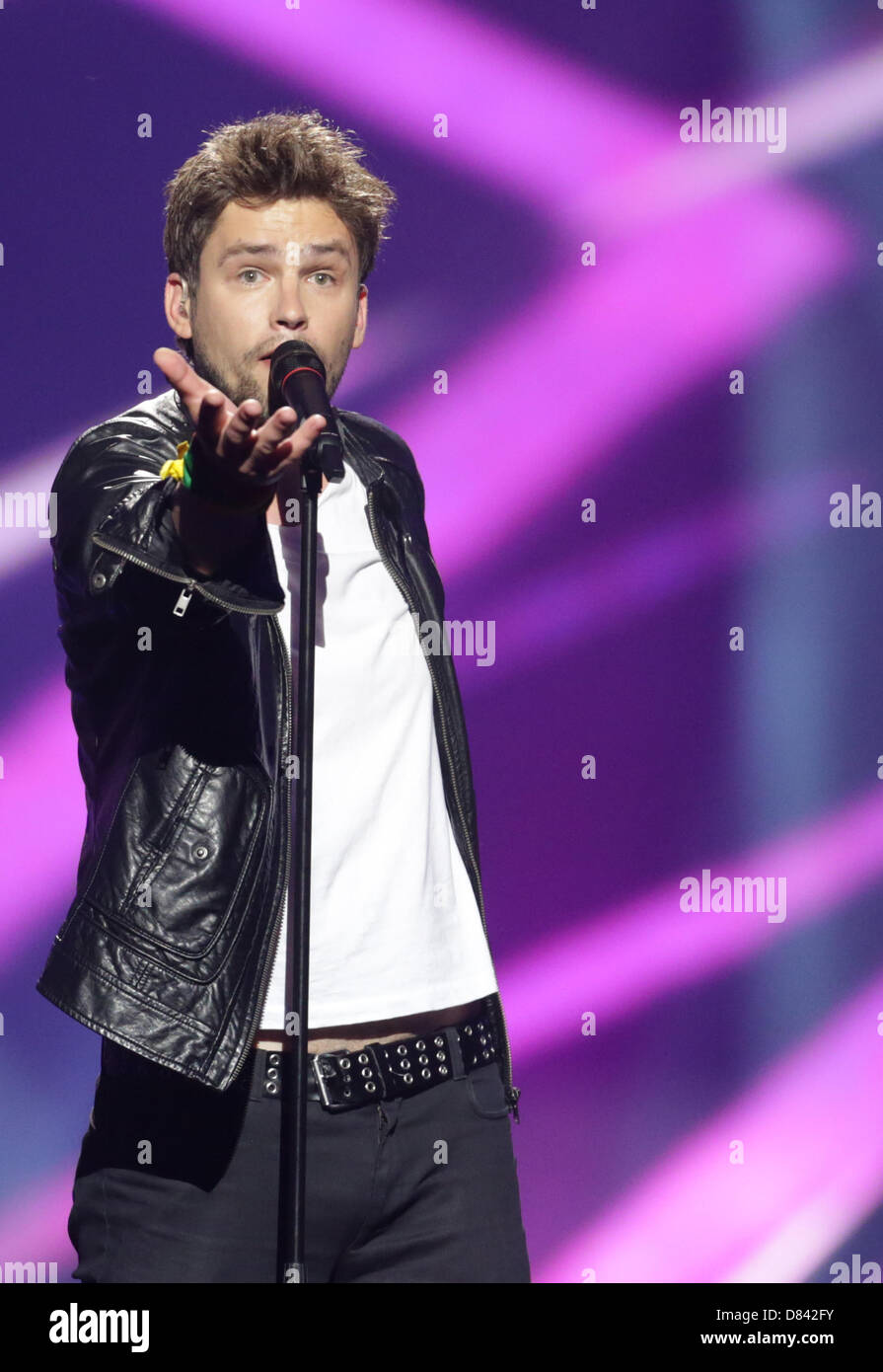 Singer Andrius Pojavis presenting Lithuania performing during the Grand ...