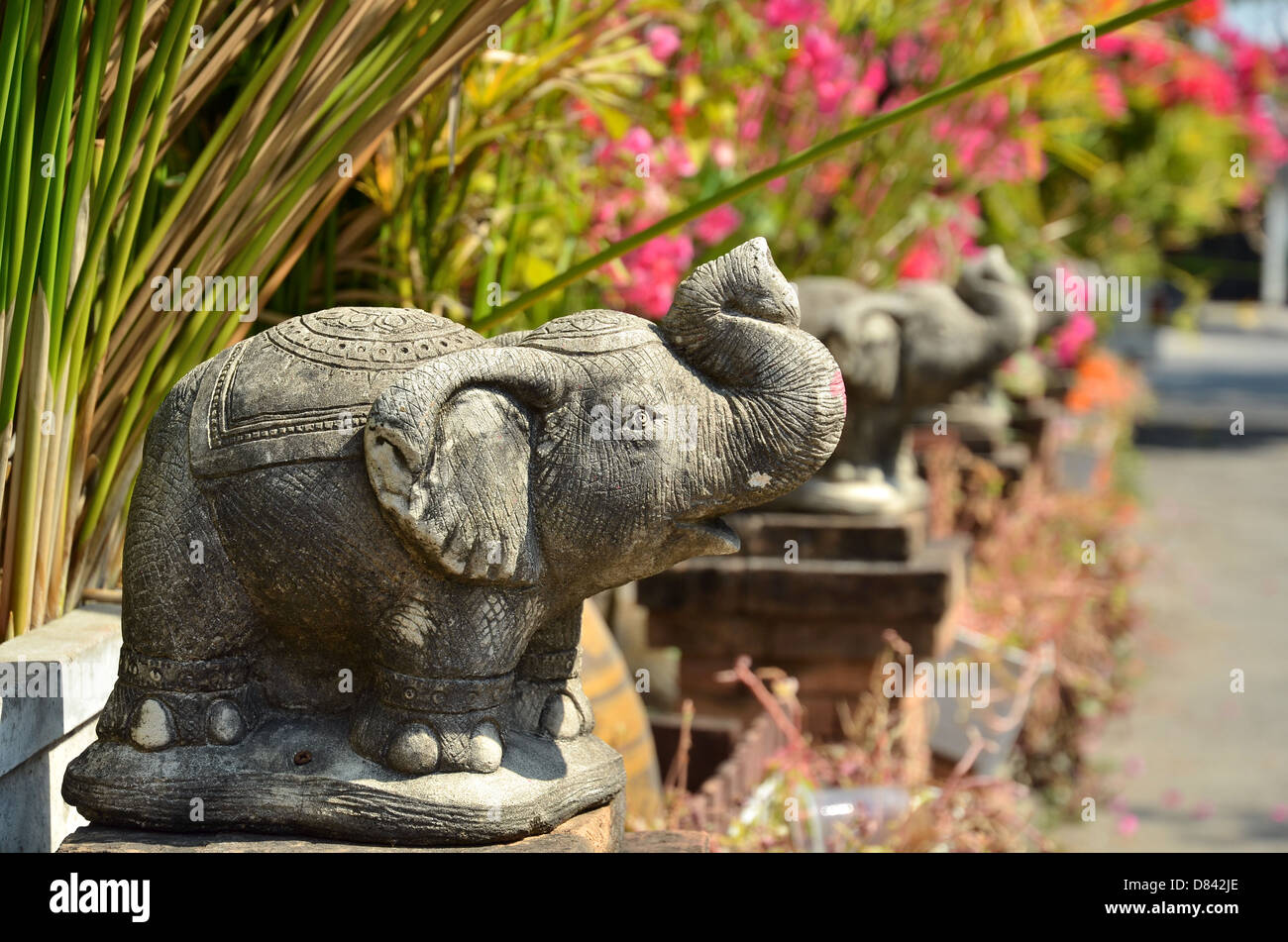 Stone little elephant thailand Stock Photo - Alamy