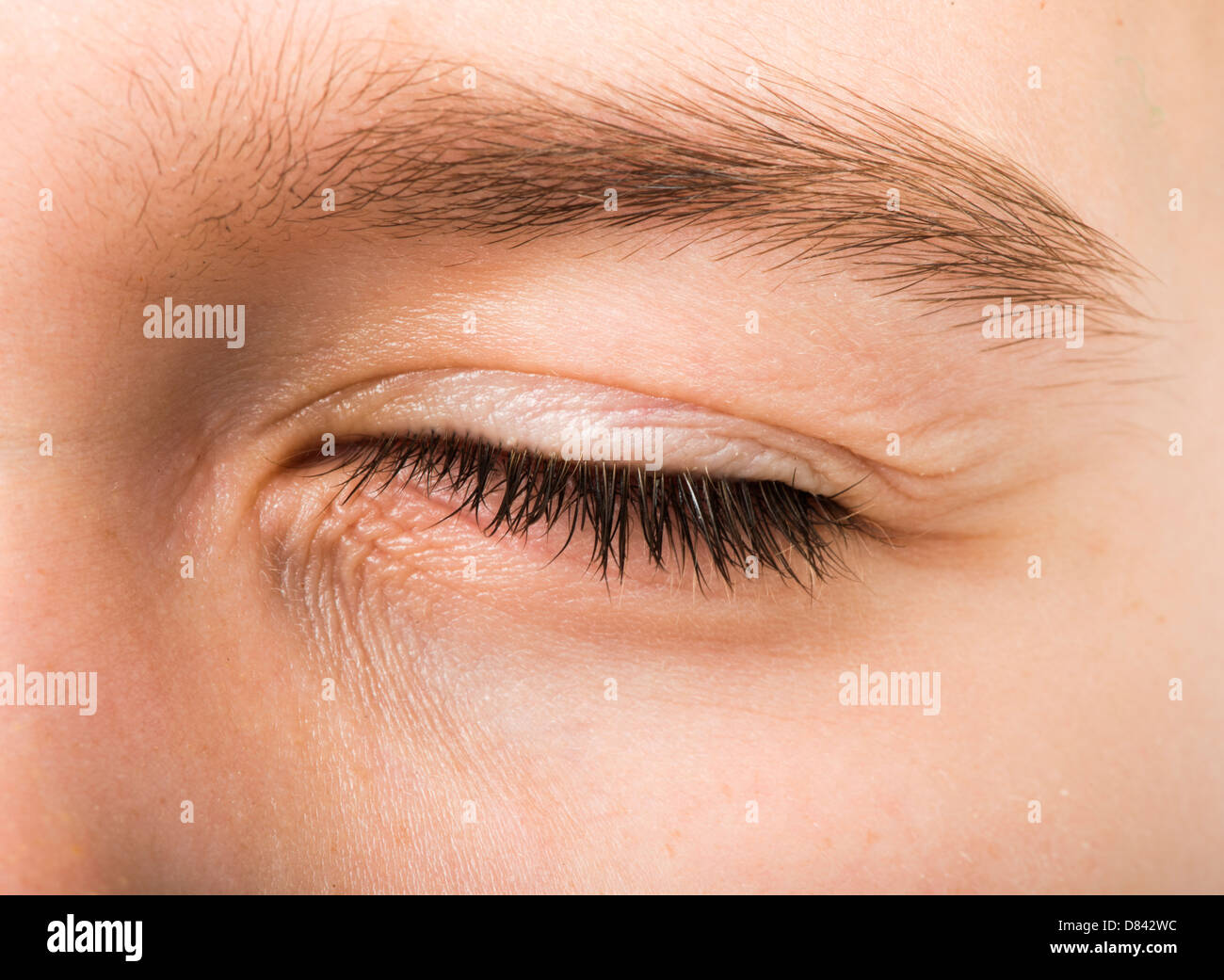 Closed human eye close up studio shot. Child eye Stock Photo - Alamy