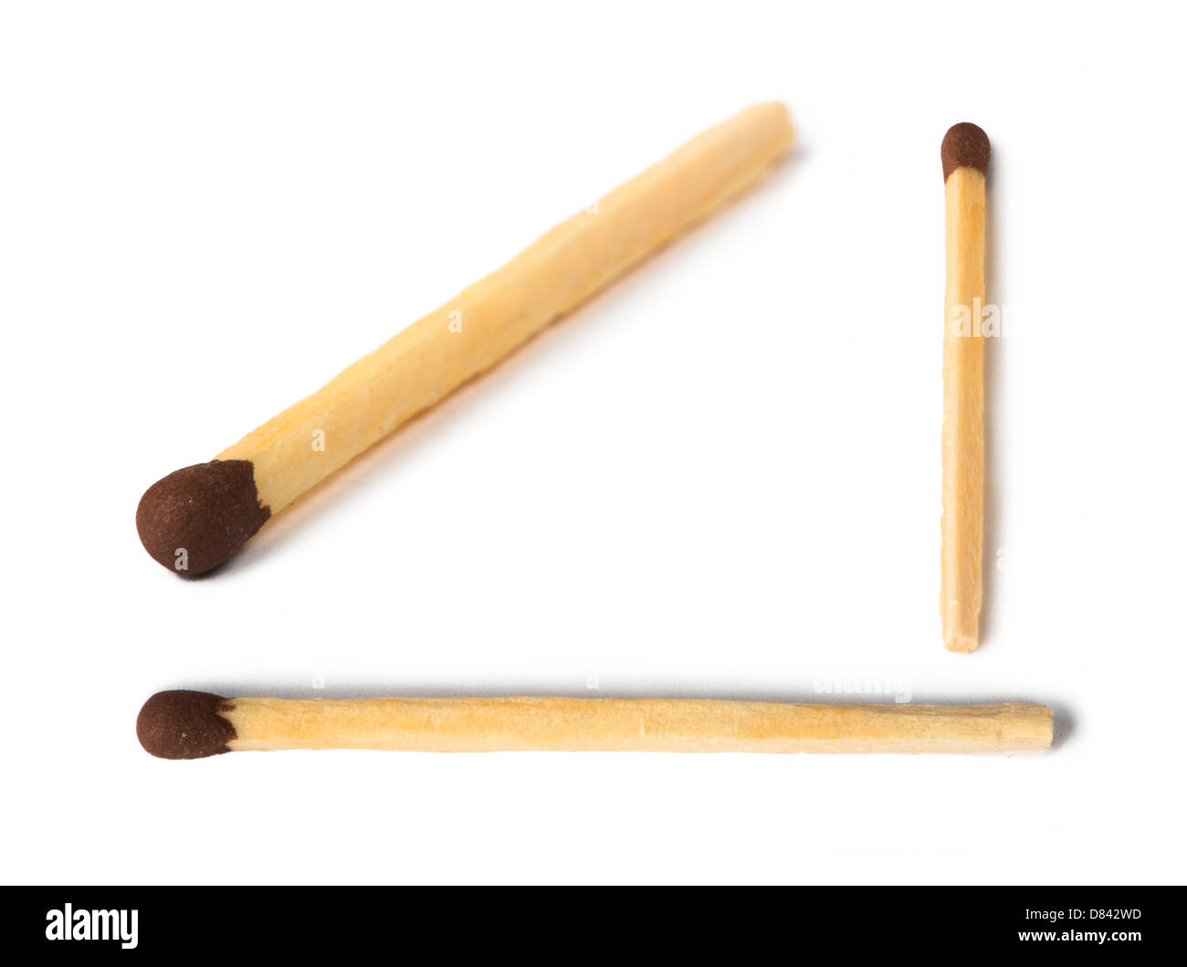 Set of matchsticks white isolated studio shot. Close up matche Stock ...