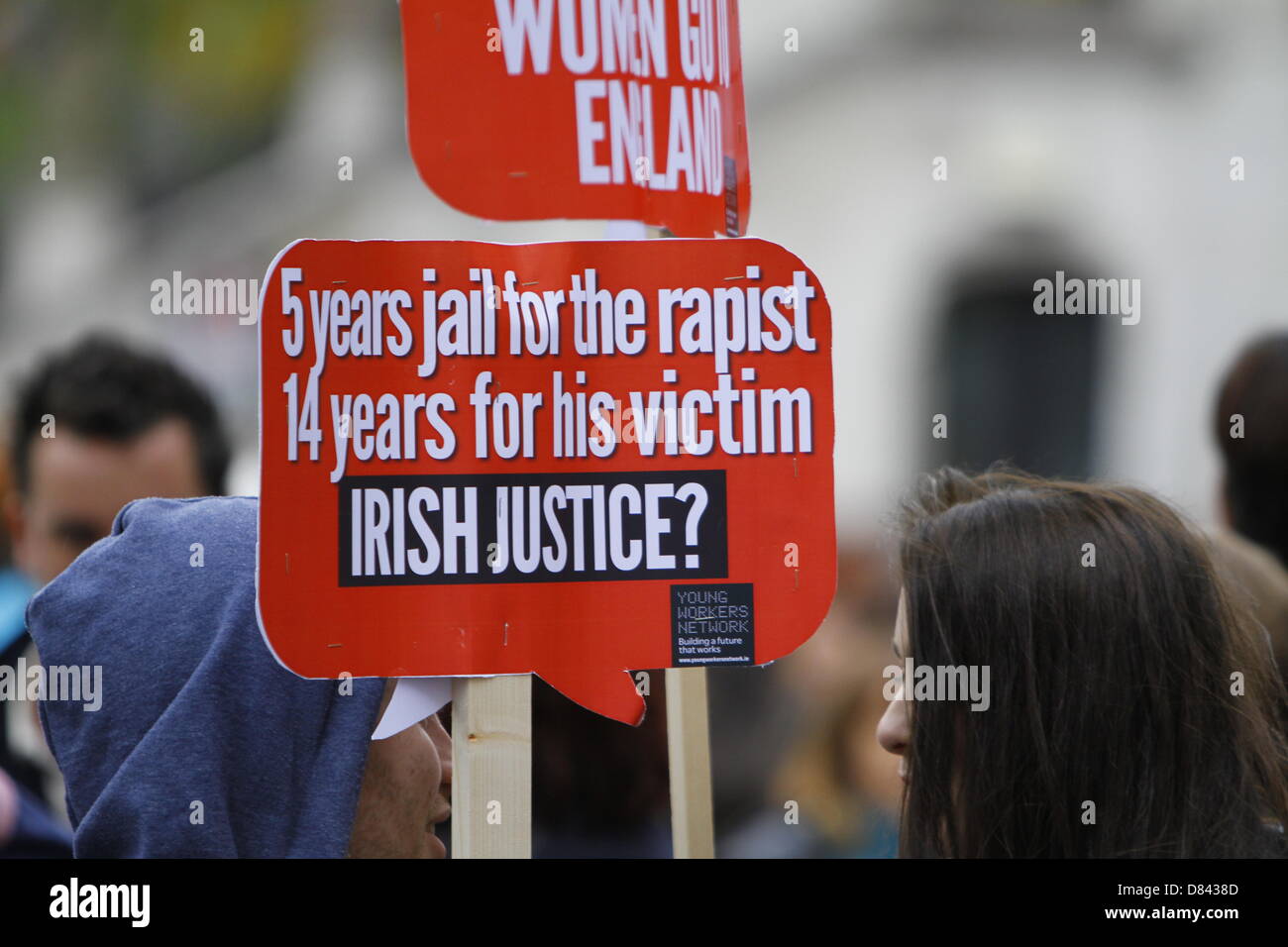 Dublin, Ireland. 18th May 2013. A sign is depicted that reads '5 years ...