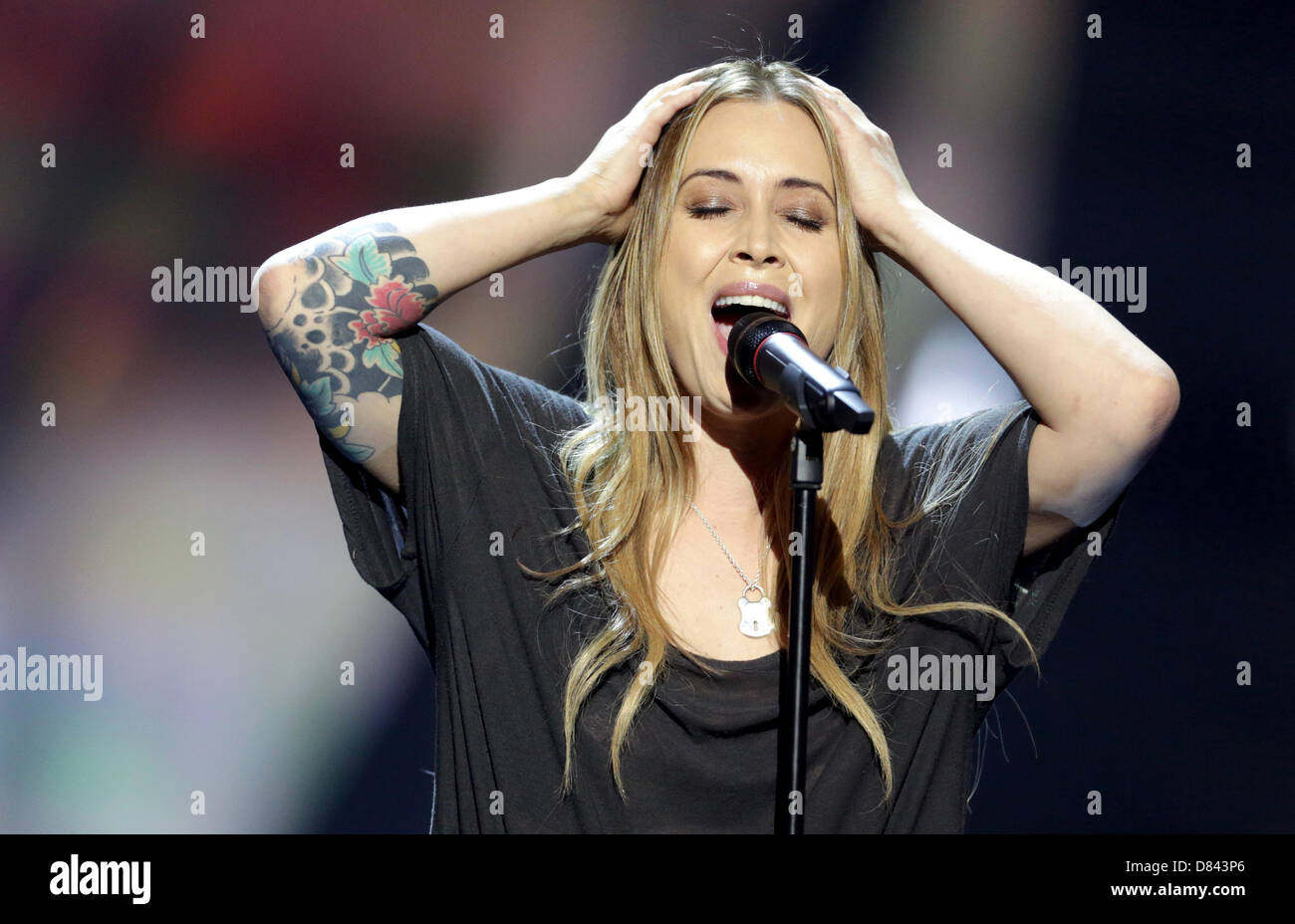 Singer Anouk representing the Netherlands performing during the Grand ...