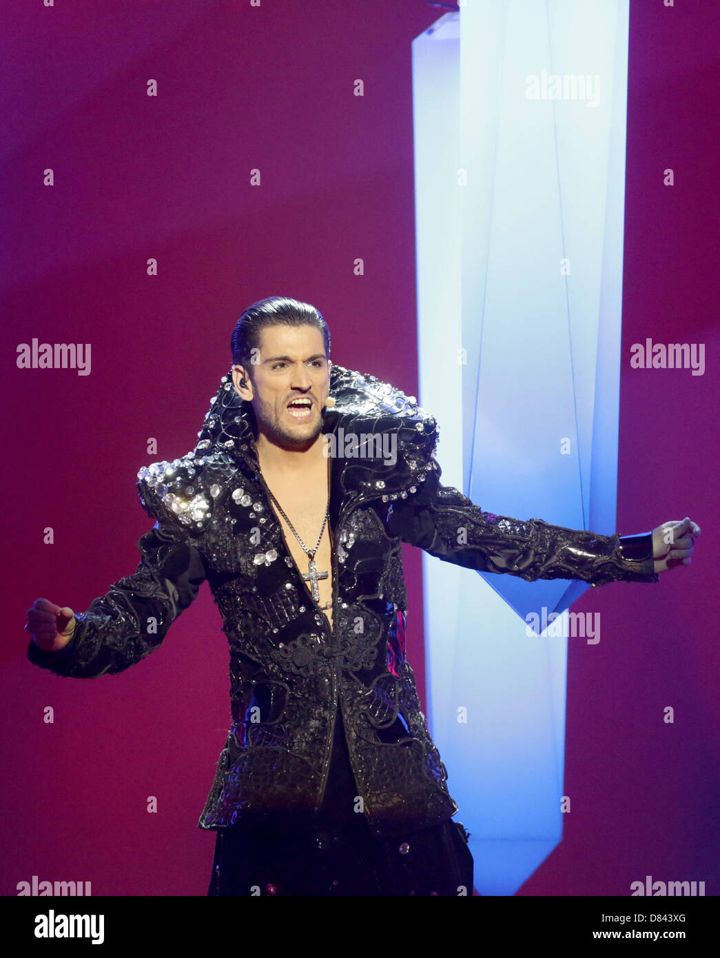 Singer Cezar representing Romania performing during the Grand Final of ...
