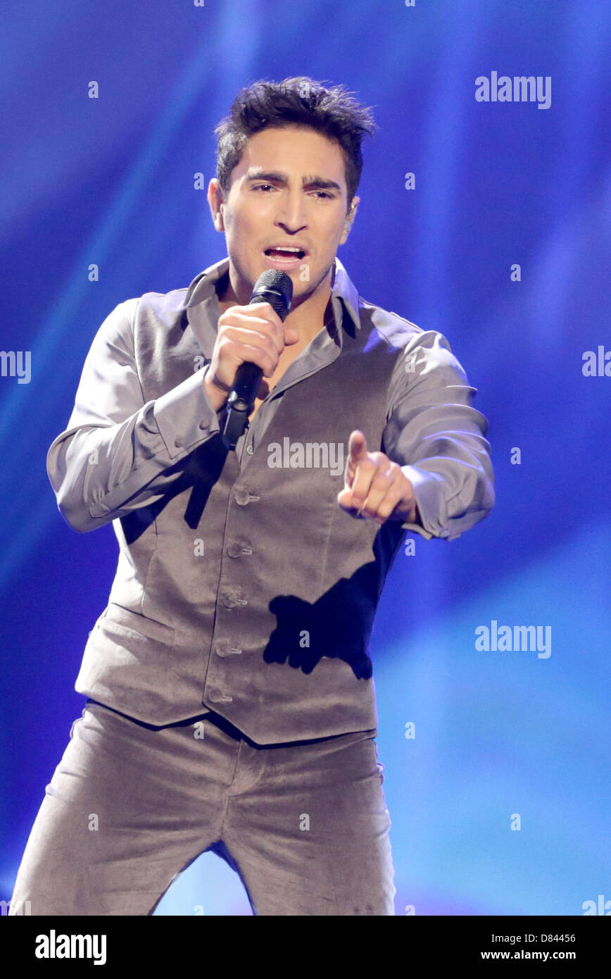 Singer Farid Mammadov representing Azerbaijan performing during the Grand Final of the ...