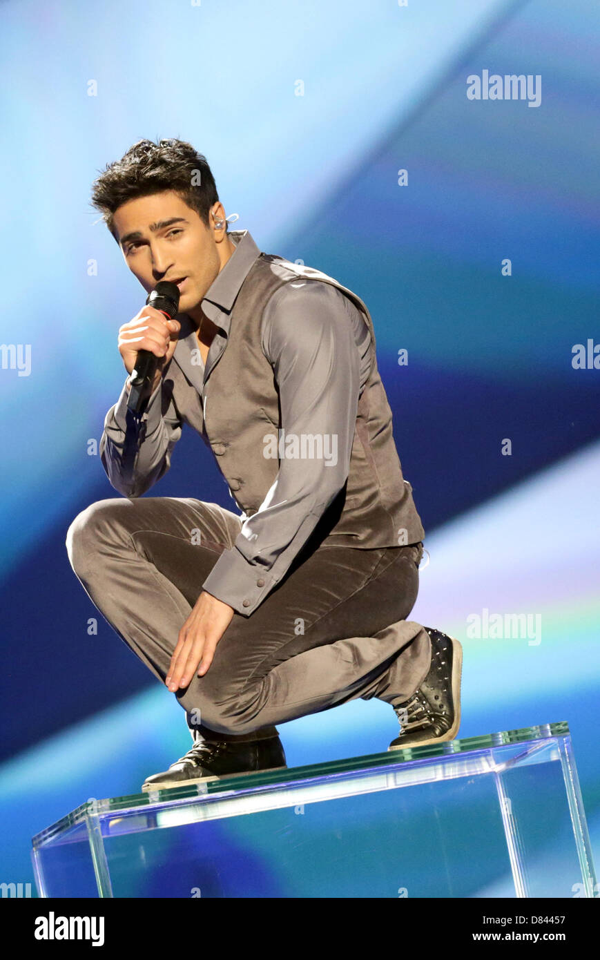 Singer Farid Mammadov representing Azerbaijan performing during the Grand Final of the ...