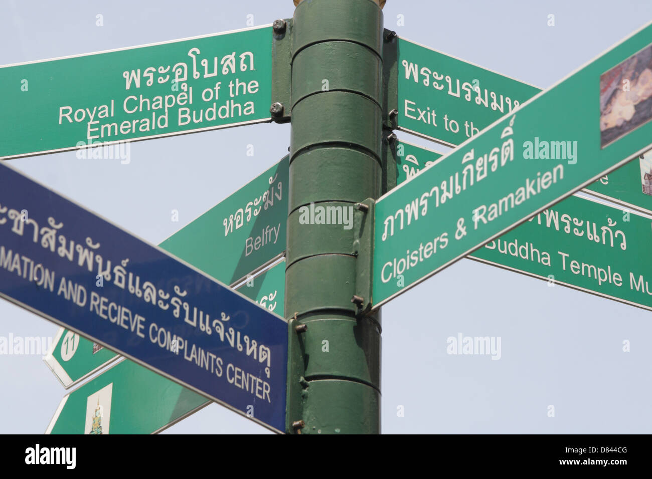 Way sign inside The Grand palace , temple of emerald Buddha in Bangkok ...