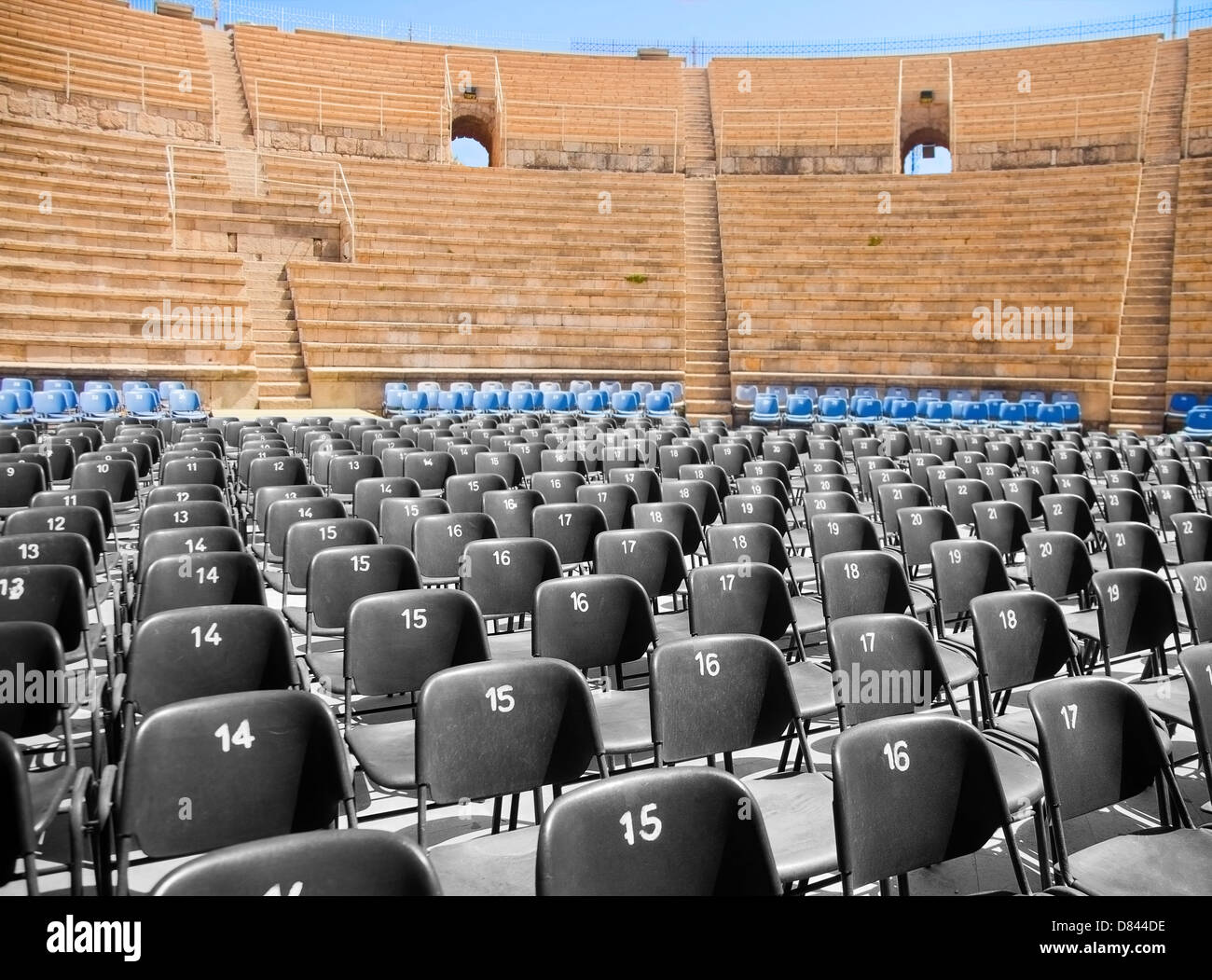 Modern plastic seats in Roman ancient amphitheater Stock Photo - Alamy