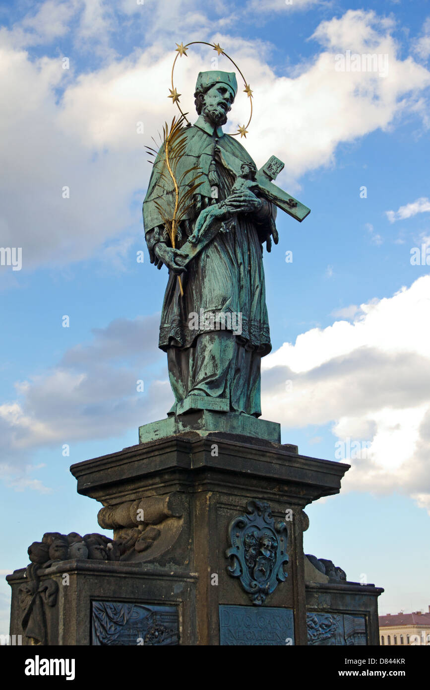 statue of St. John of Nepomuk (Divi Ioanni Nepomuceno) on Charles ...