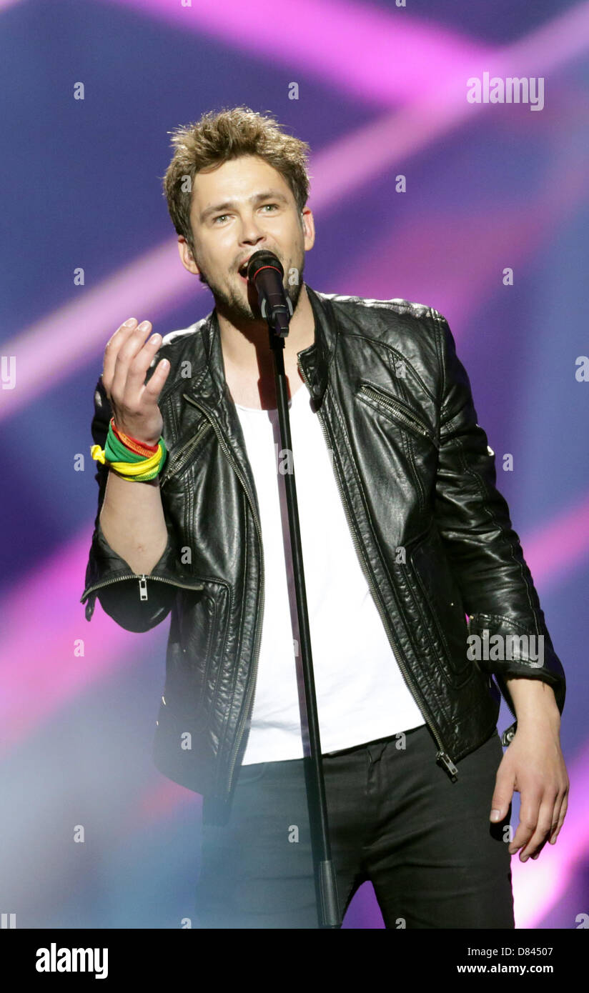 Singer Andrius Pojavis presenting Lithuania performing during the Grand ...