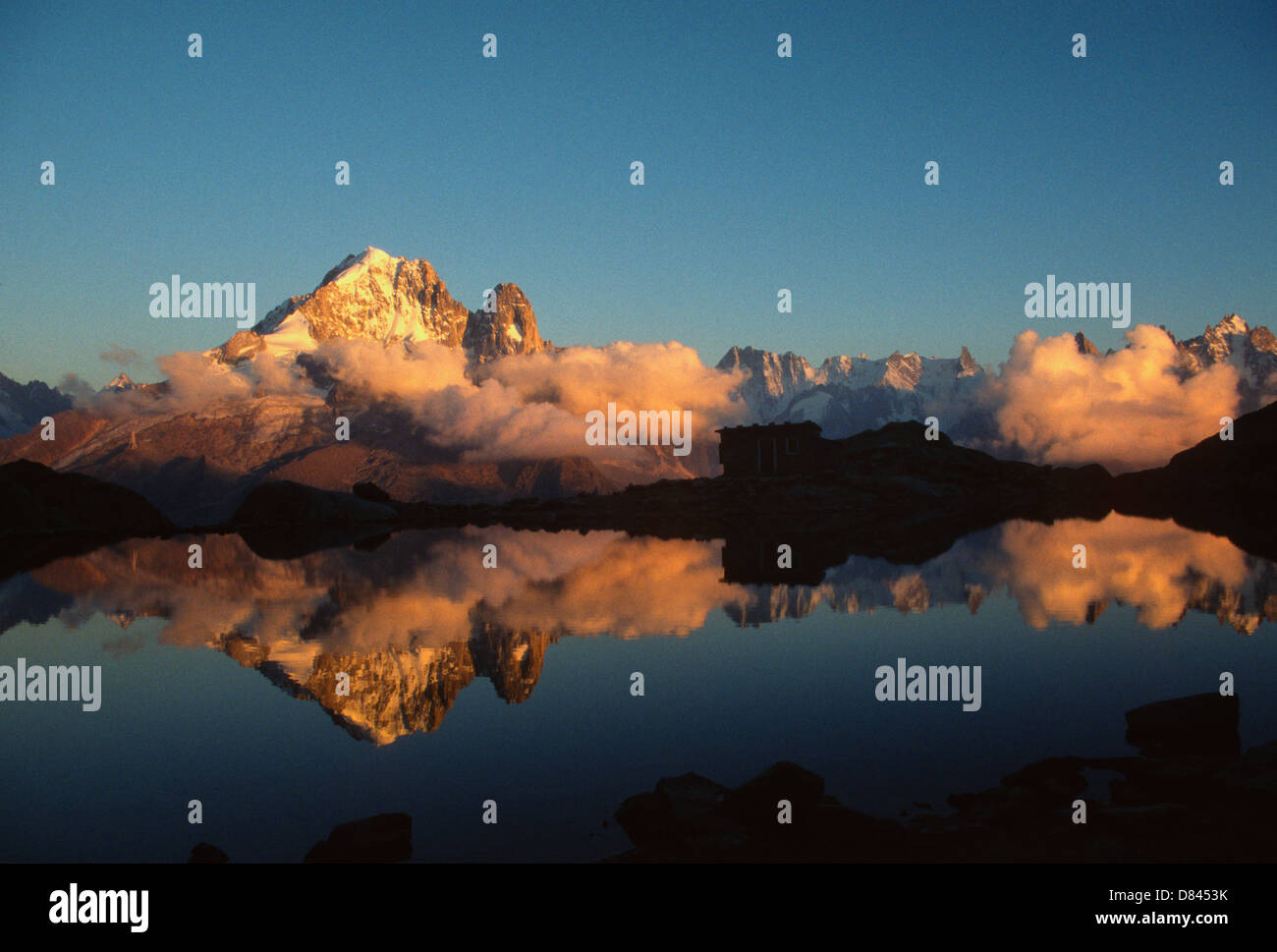 Le lac Blanc, up 2300 M from Chamonix, in les Aiguilles Rouges sector ...