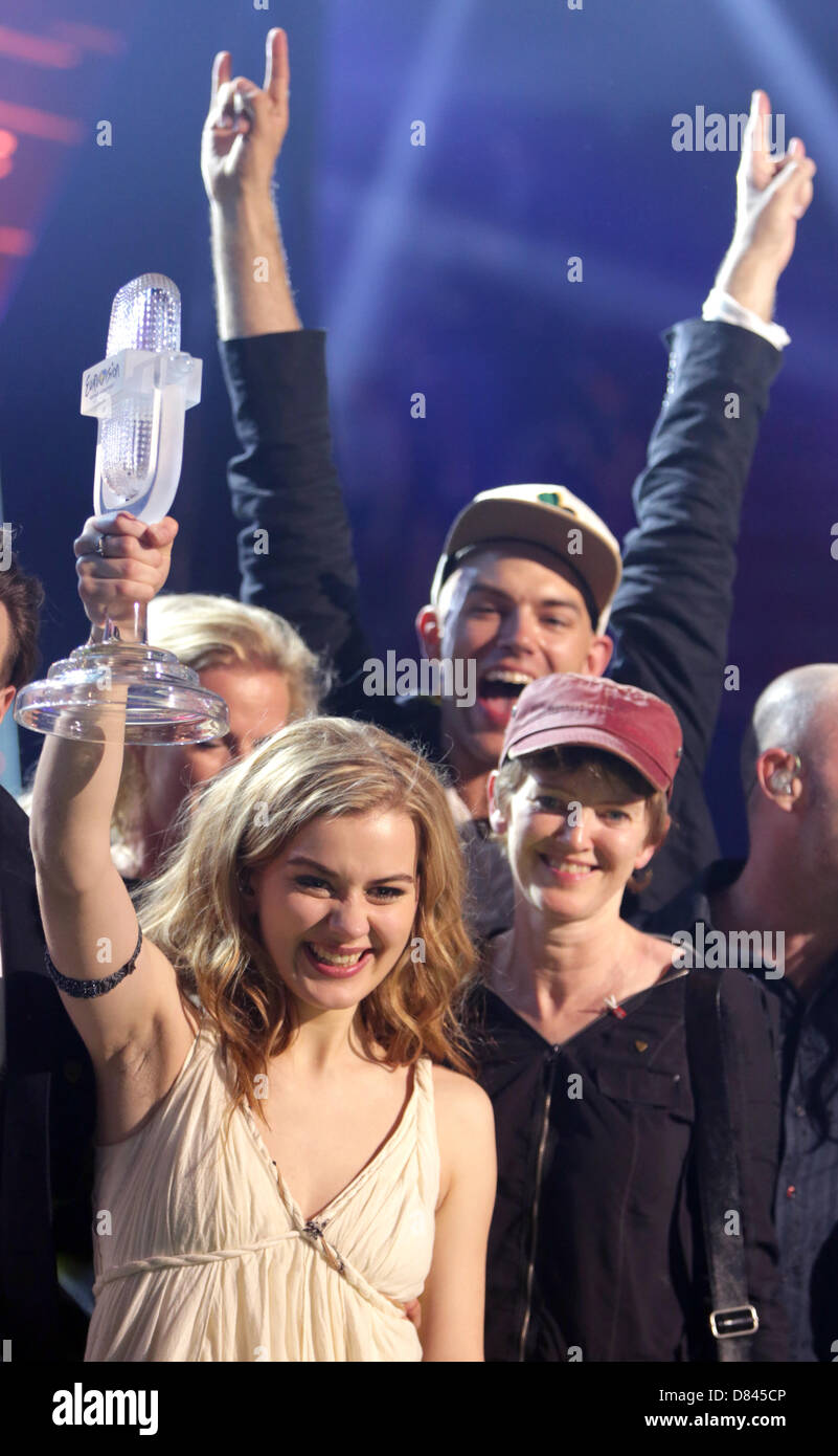Singer Emmelie de Forest representing Denmark celebrates after winning ...