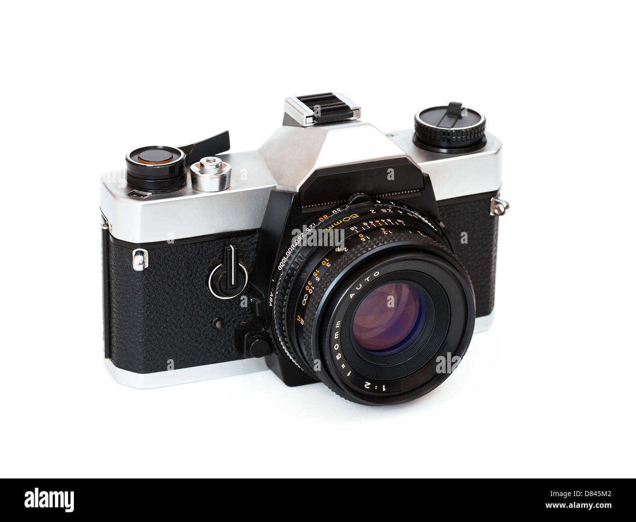 Vintage film camera on white background Stock Photo - Alamy