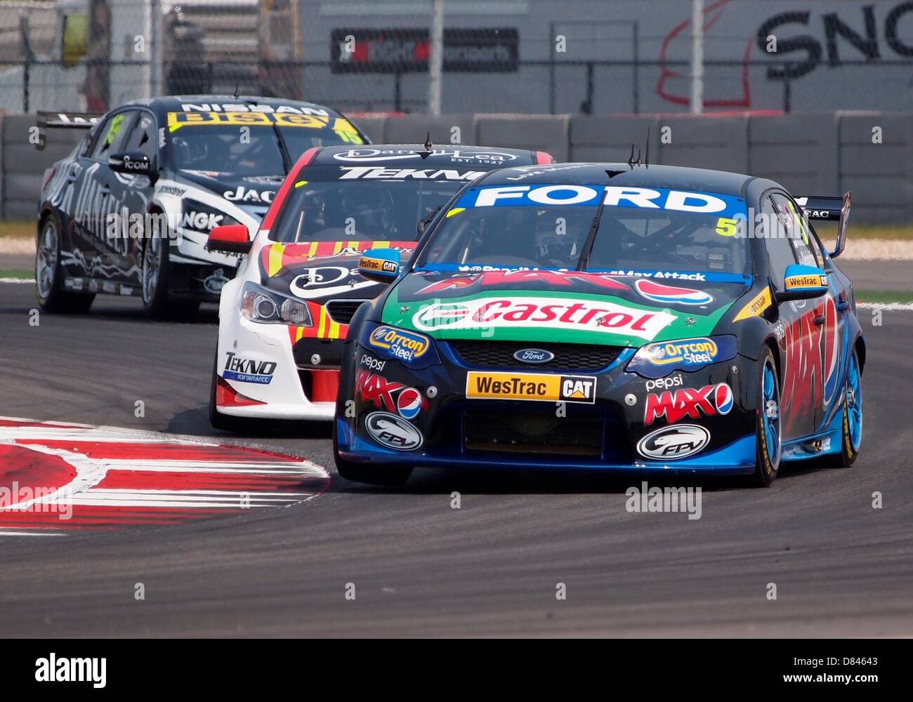 Austin, Texas, USA. 18th May, 2013. Mark Winterbottom #5, Ford Falcon ...