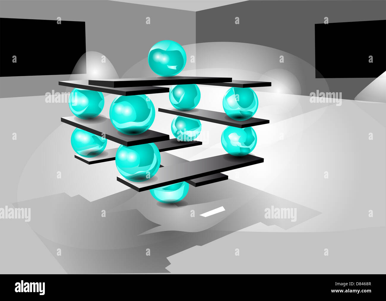 equilibrium. abstract conceptual background with boards and balls Stock ...