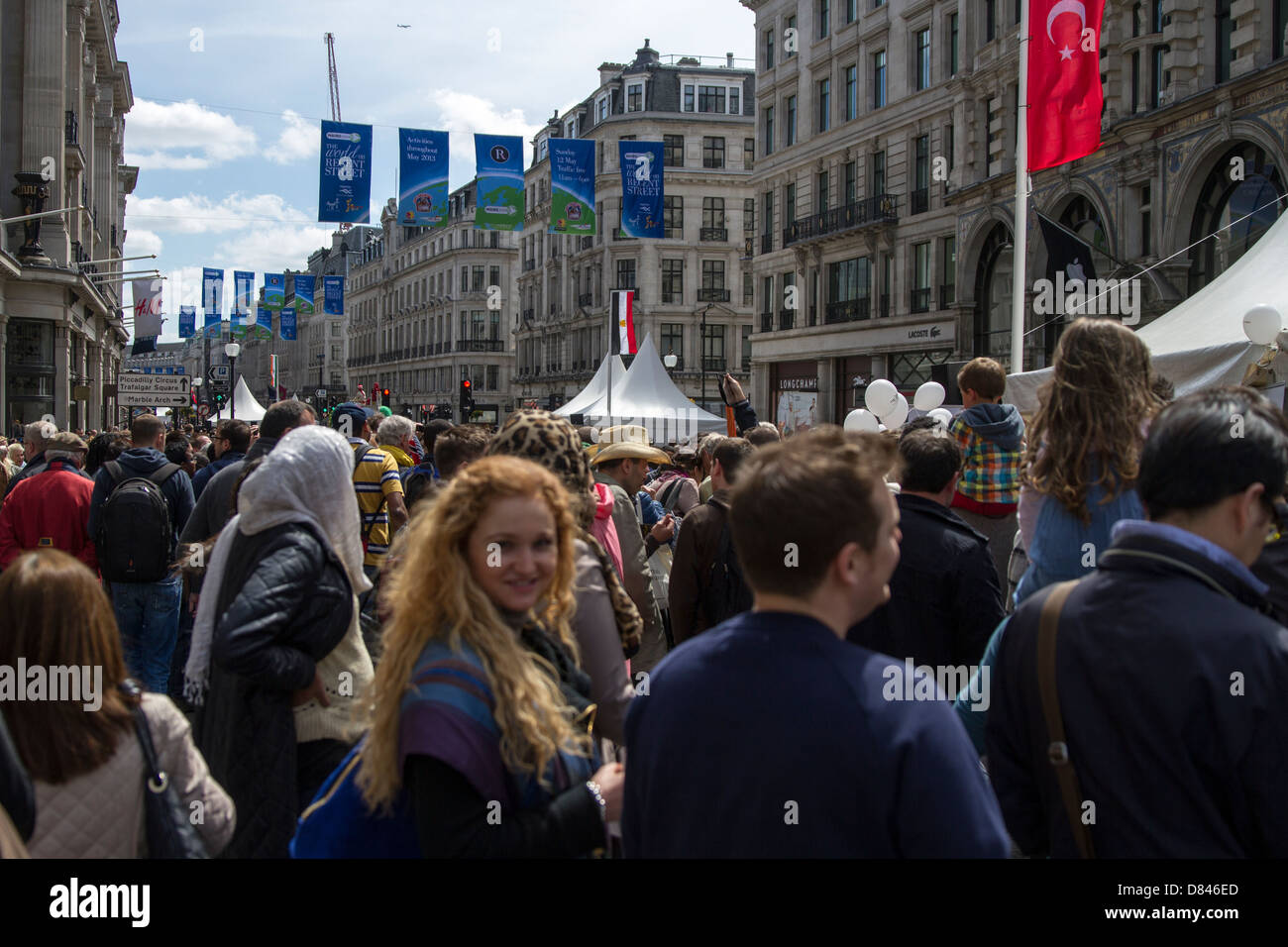 Walking crowd street building exterior architecture flag hi-res stock ...