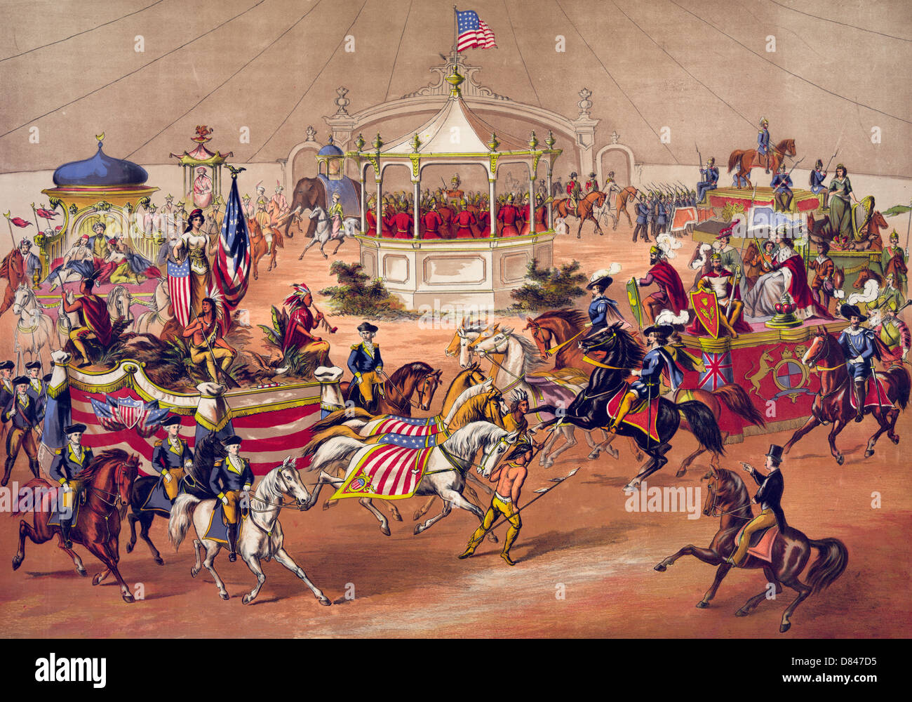 Congress of Nations, nations in a circus like setting, circa 1876 Stock ...