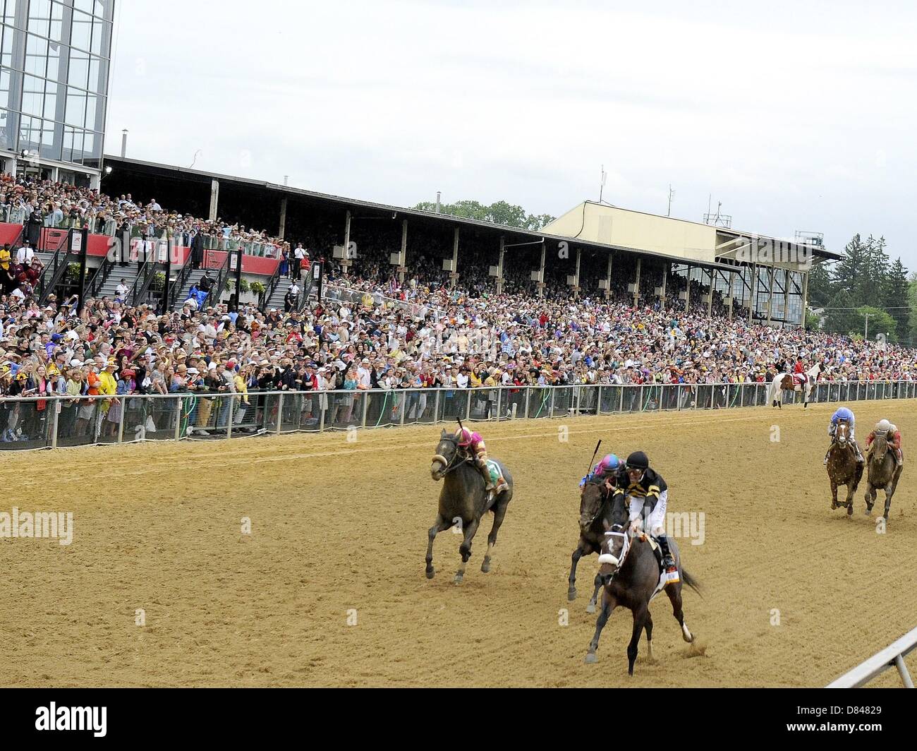 Baltimore, USA. 18th May, 2013. Oxbow, ridden by Gary Stevens, wins the ...