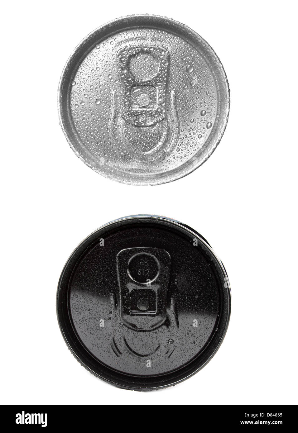 cans view above on white background (isolated Stock Photo - Alamy