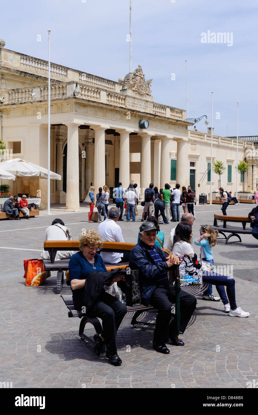 Misrah San Gorg in Valletta, Malta, Europa, UNESCO-world heritage Stock ...