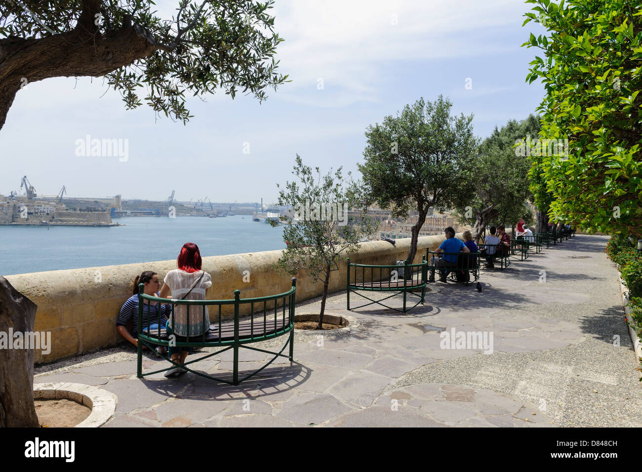 Lower Barracca Garden in Valletta, Malta, UNESCO Heritage Site Stock ...