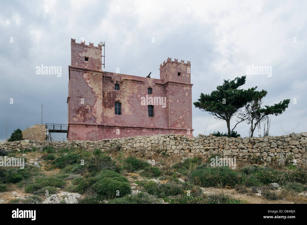 Red Tower at Marfa Ridge, Malta Stock Photo - Alamy