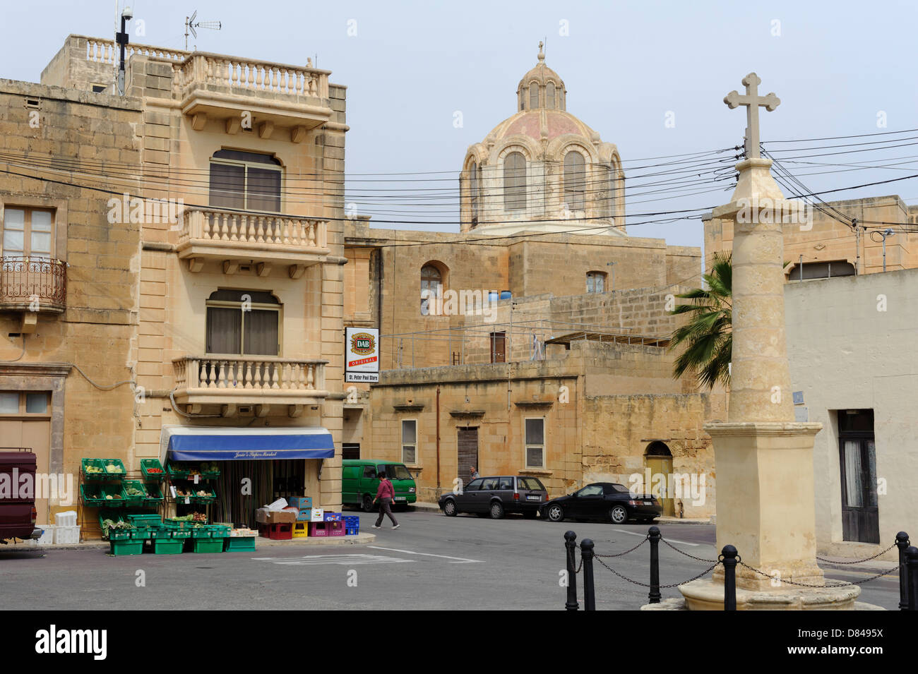village square of Nadur on Gozo, Malta Stock Photo - Alamy