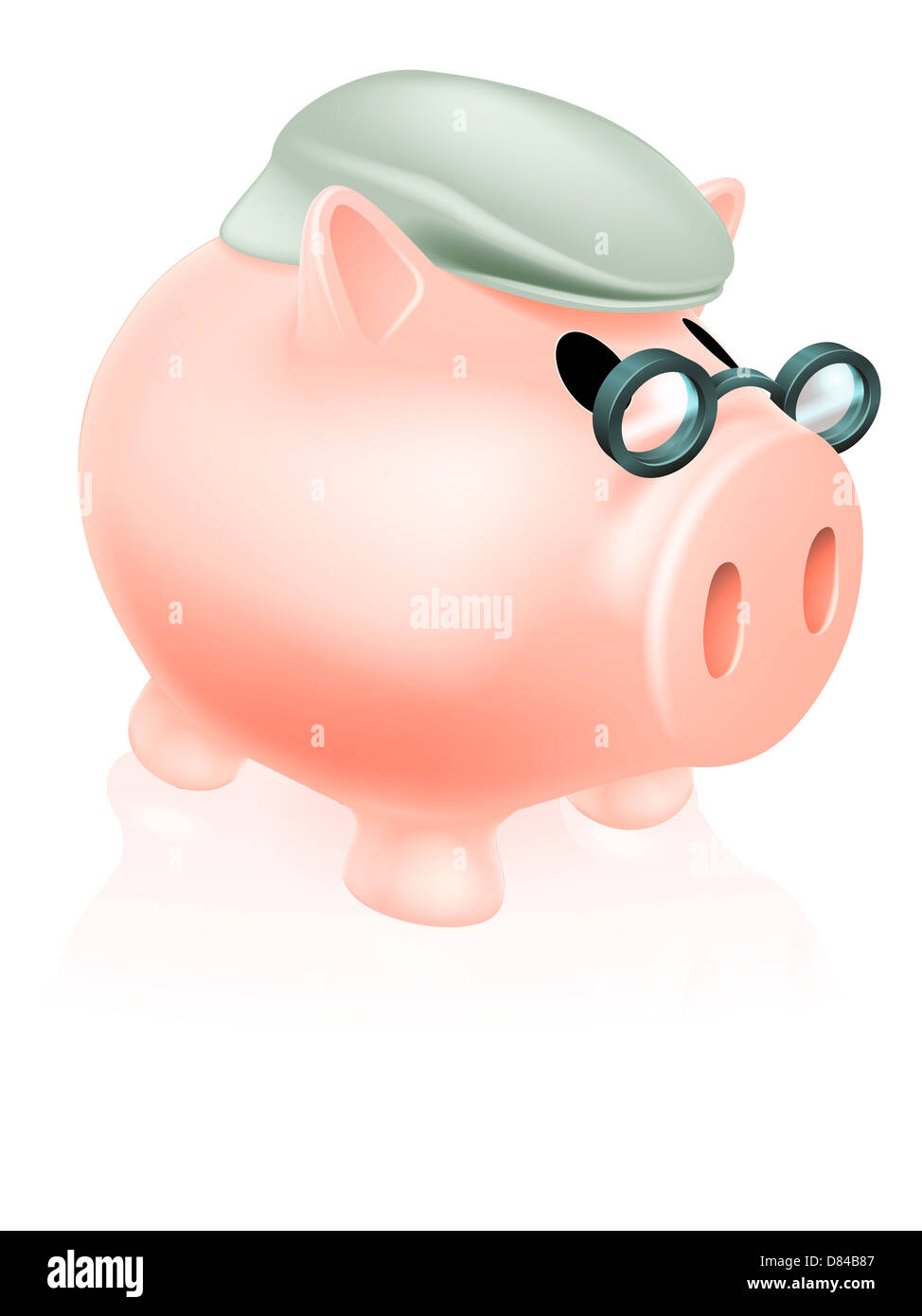 Pension pig money box concept of a a savings piggy bank money box ...