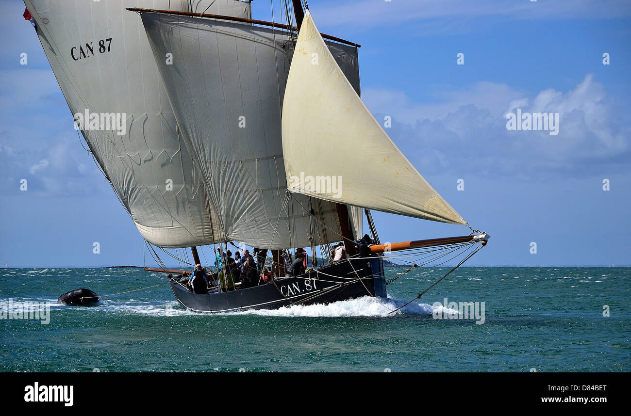 Traditional fishing boat (Bisquine), french lugger 'La Cancalaise ...
