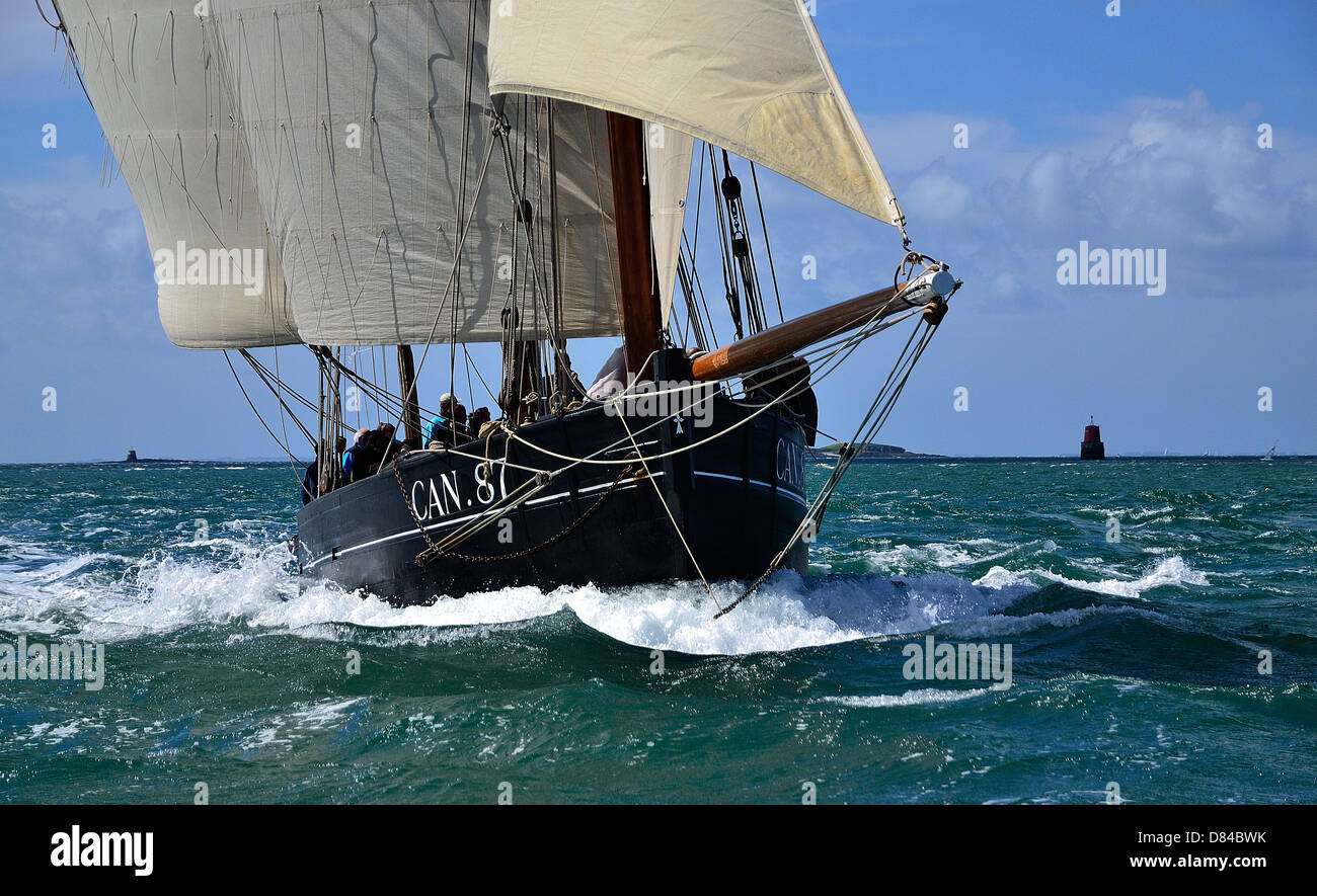 Traditional fishing boat (Bisquine), french lugger 'La Cancalaise ...