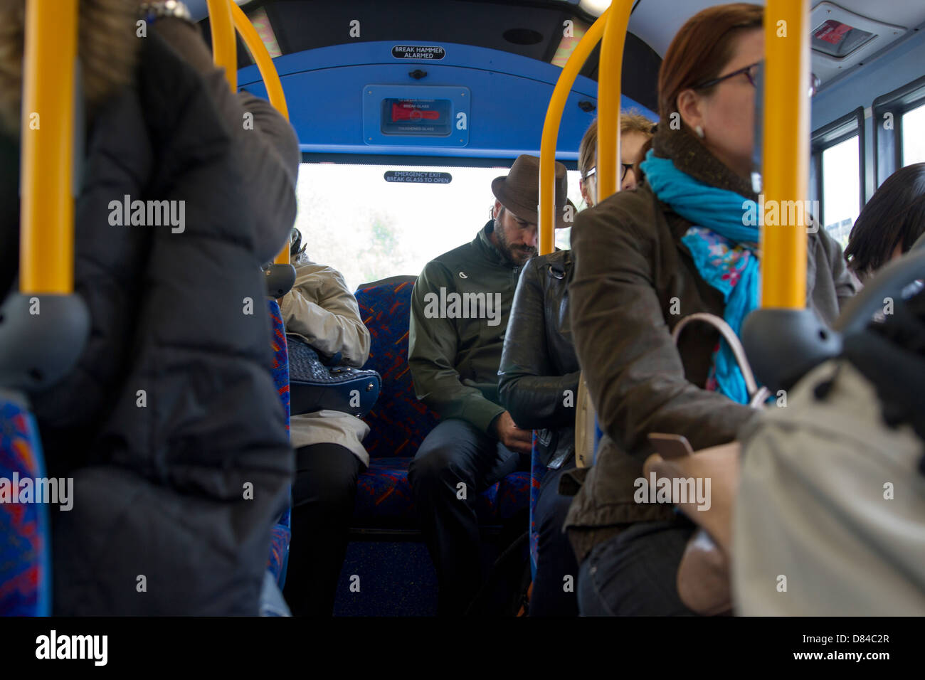 Riding on a London Bus Stock Photo - Alamy