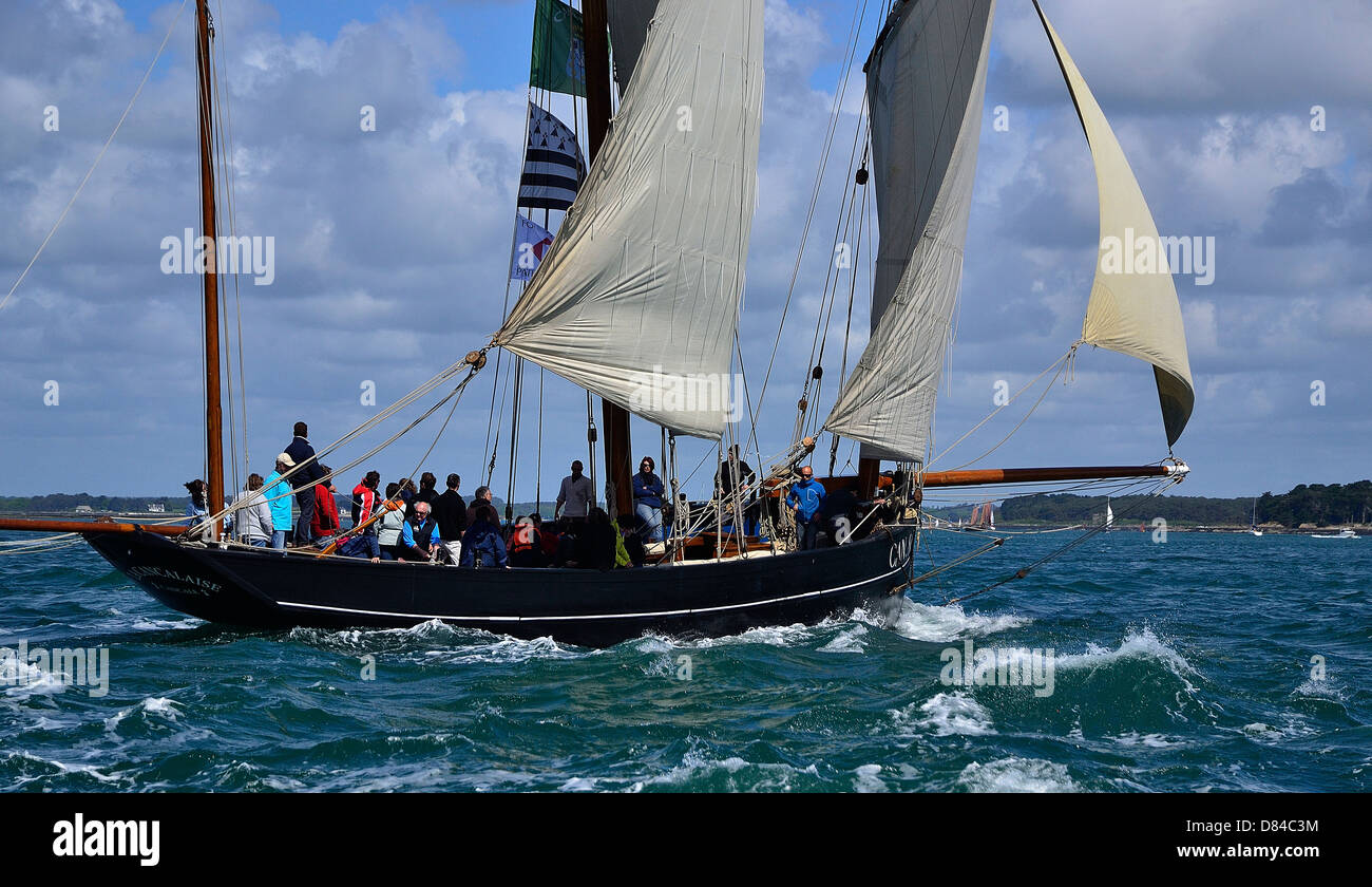 Traditional fishing boat (Bisquine), french lugger 'La Cancalaise ...