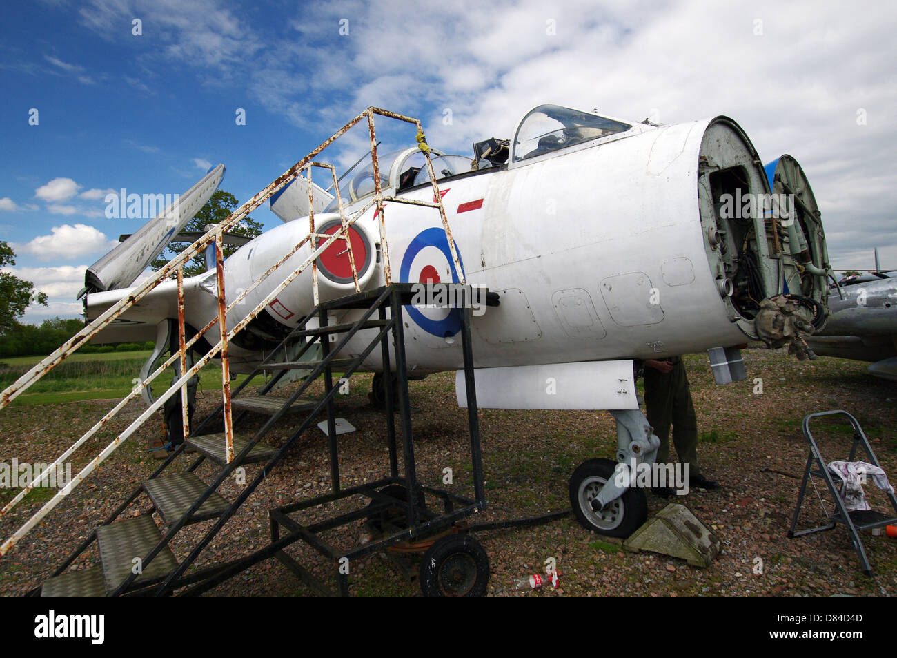 Maintenance carried out on Blackburn Buccaneer aircraft displayed at ...