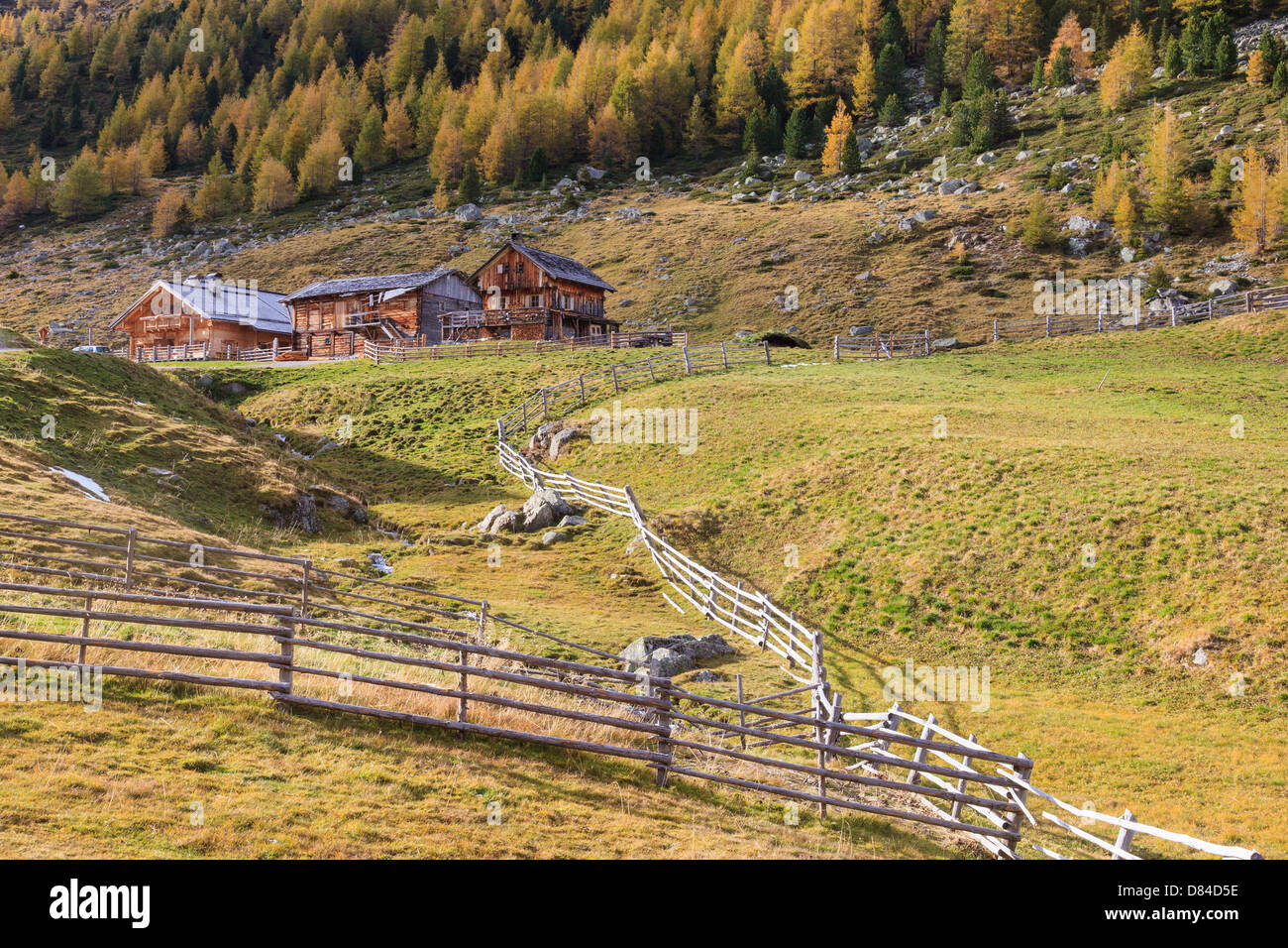 Old weathered farm houses in the alp Tirol Stock Photo - Alamy