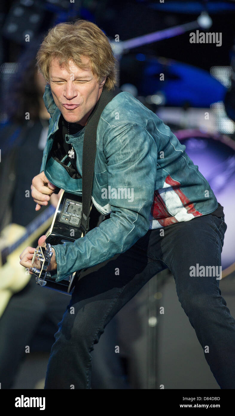 US singer Jon Bon Jovi performs on stage at the Olympiastadion in ...