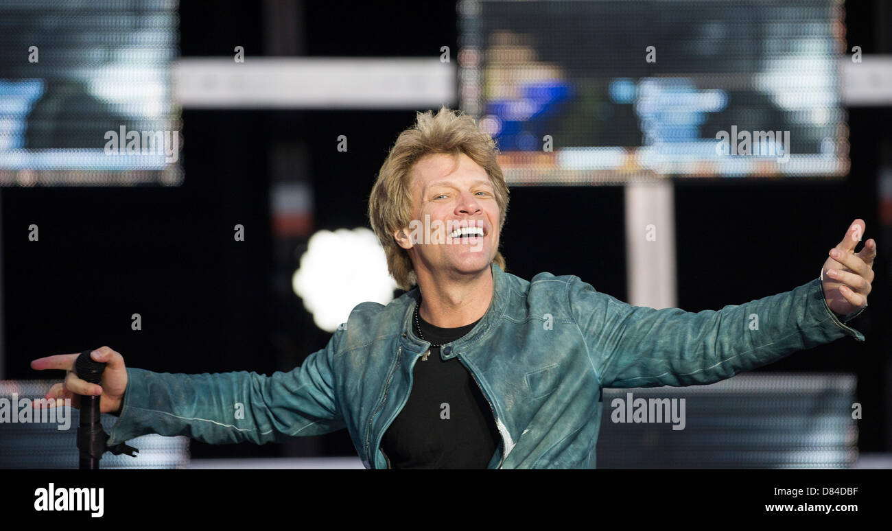 US singer Jon Bon Jovi performs on stage at the Olympiastadion in ...