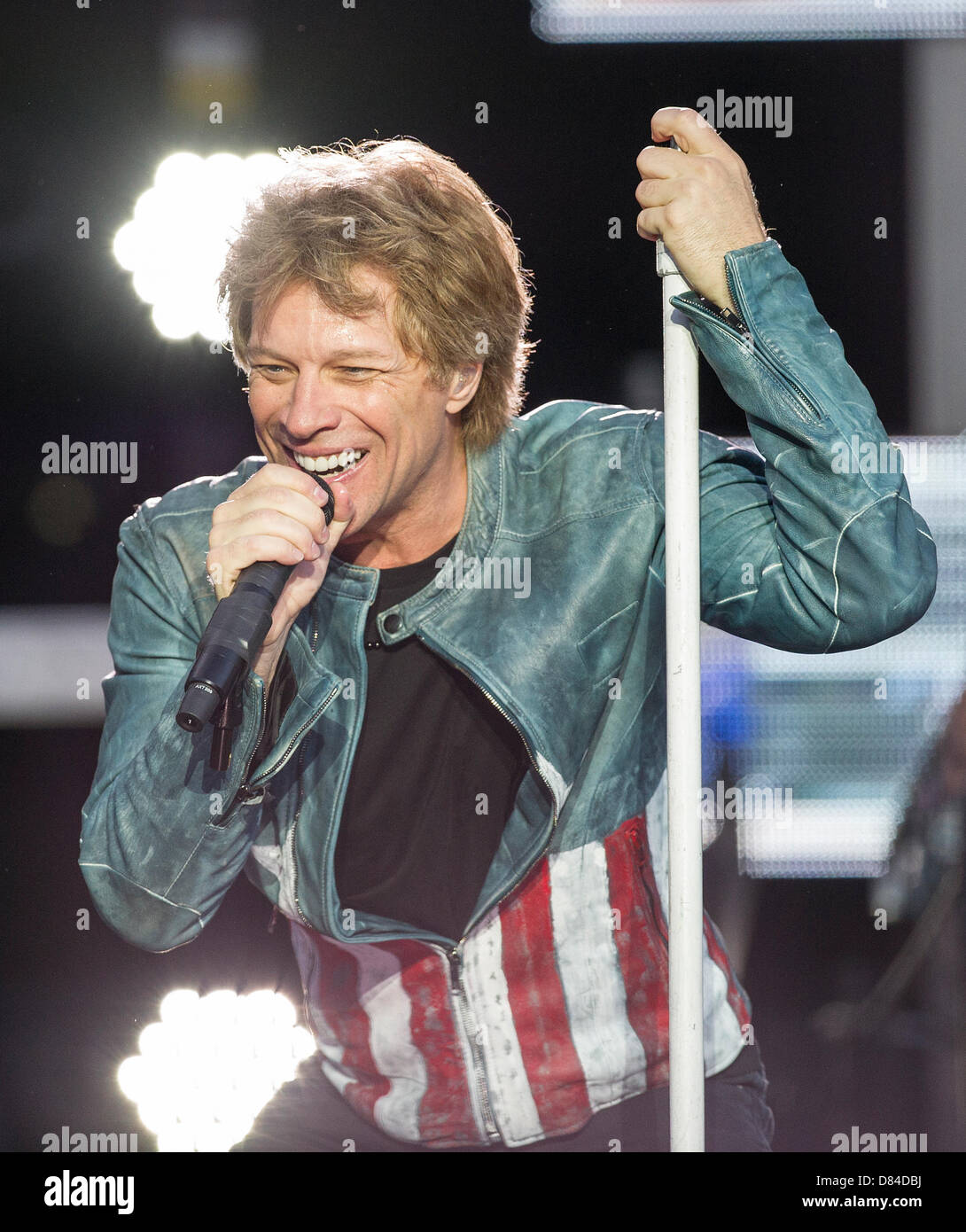 US singer Jon Bon Jovi performs on stage at the Olympiastadion in ...