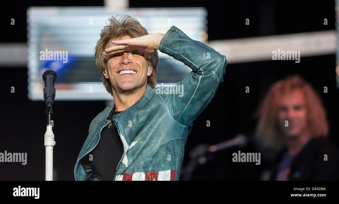 US singer Jon Bon Jovi performs on stage at the Olympiastadion in ...
