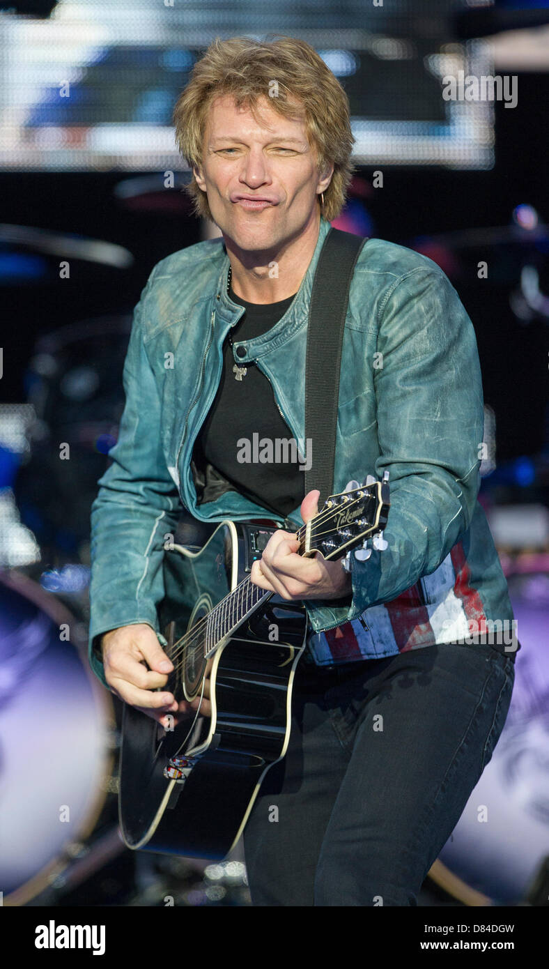 US singer Jon Bon Jovi performs on stage at the Olympiastadion in ...