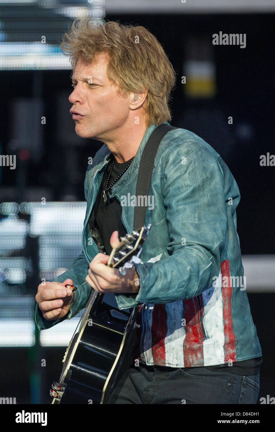 US singer Jon Bon Jovi performs on stage at the Olympiastadion in ...