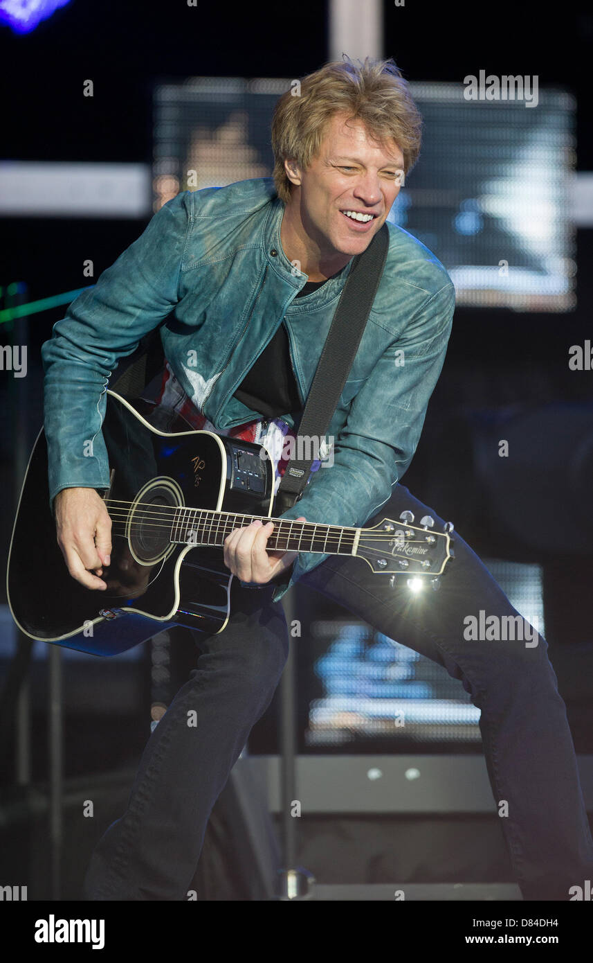 US singer Jon Bon Jovi performs on stage at the Olympiastadion in ...